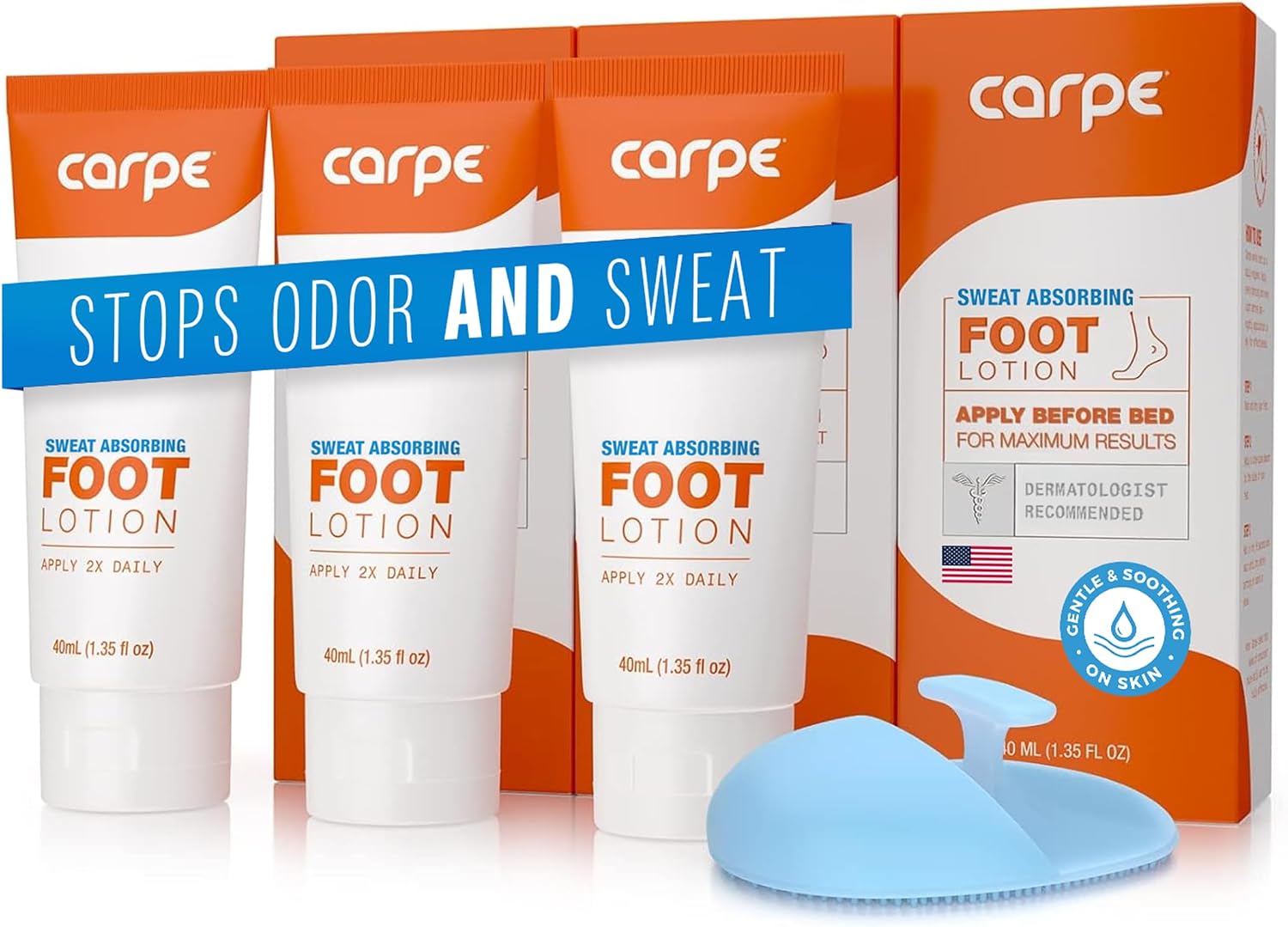 Carpe Antiperspirant Foot Lotion Package Deal (3 Foot Tubes Bundle and ...