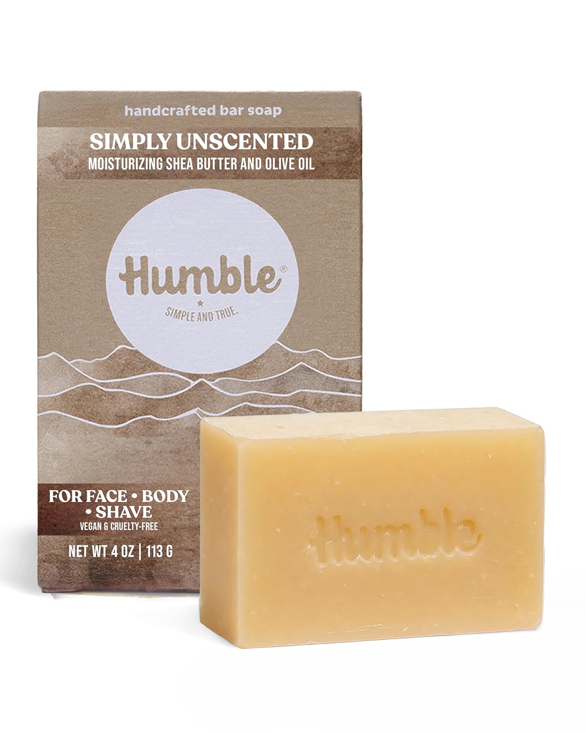 Amazon.com : Humble Natural Bar Soap, Simply Unscented - Cold Processed ...