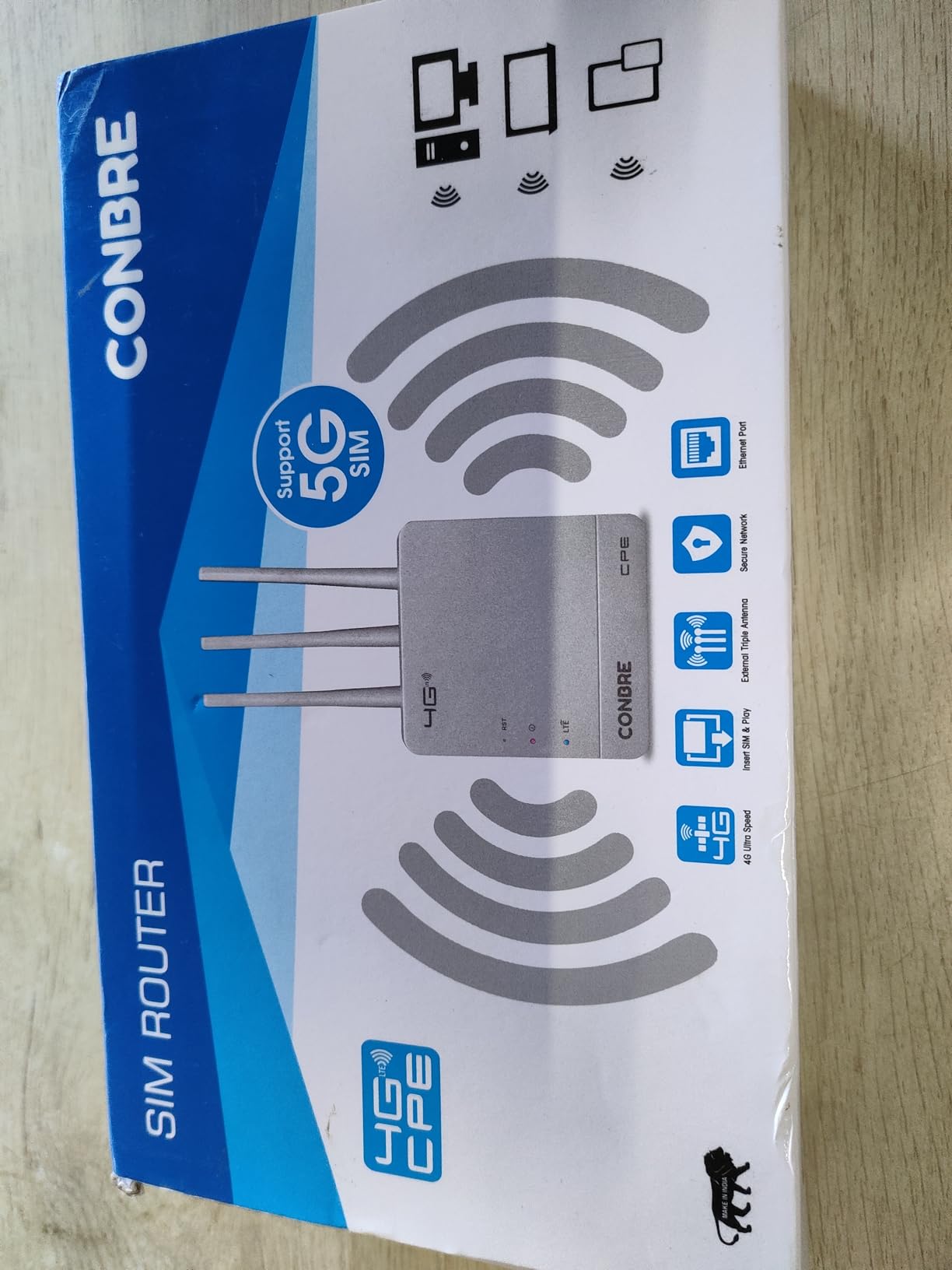 Conbre Cpe Mt-300H 5G&4G Mobile Sim Based Wi-Fi Router|No Configuration ...