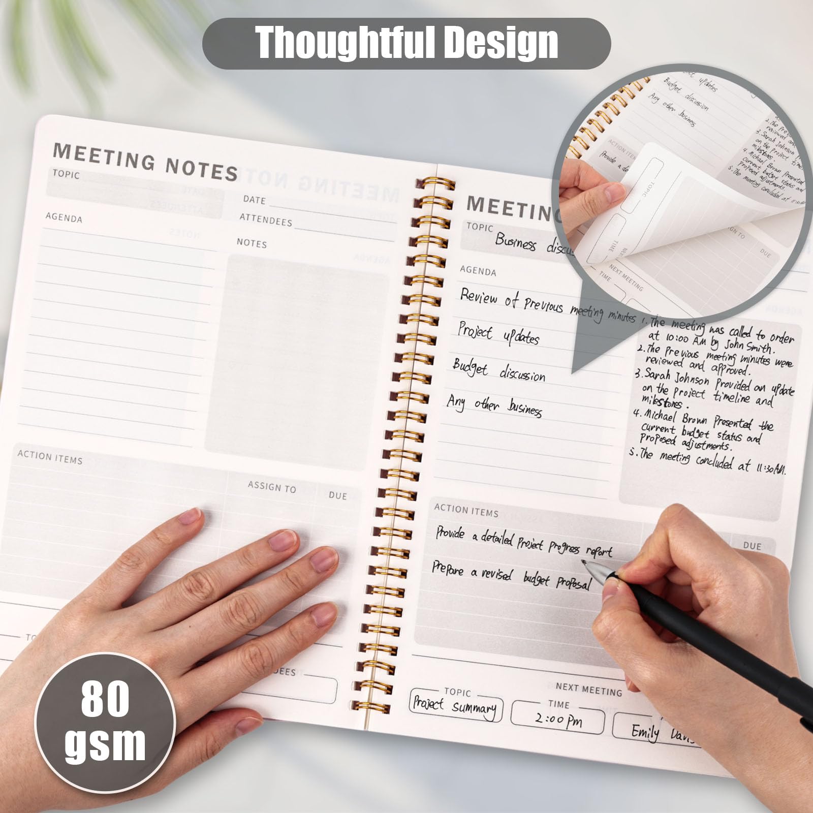 Snapklik.com : Simplified Meeting Notebook, 7x10 Inch Meeting Notebook ...