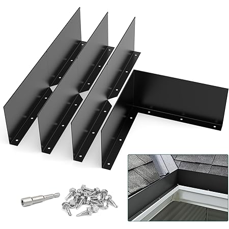 Daisypower Gutter Valley Splash Guards,4 Pcs Foldable Rainwater Roof ...