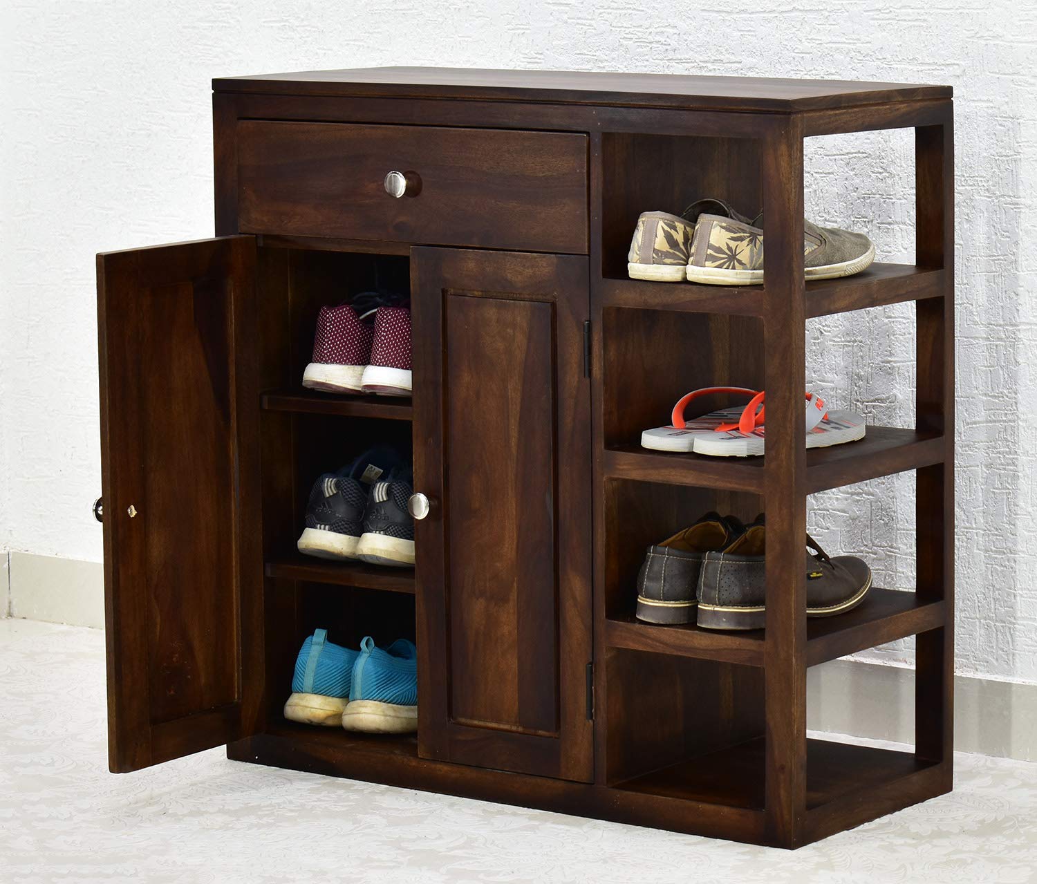 Samdecors Solid Sheesham Wood (Rosewood) Jean Multipurpose Cabinet/Shoe ...