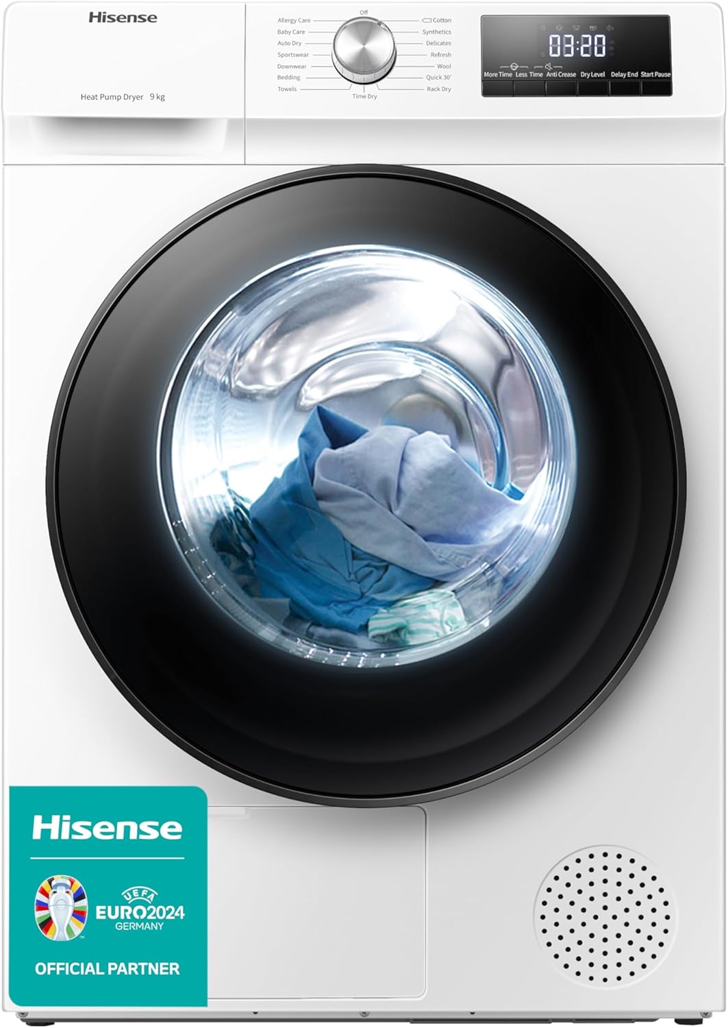 Hisense 3 Series DHQA902U 60cm Freestanding 9 KG Heatpump Front Load ...