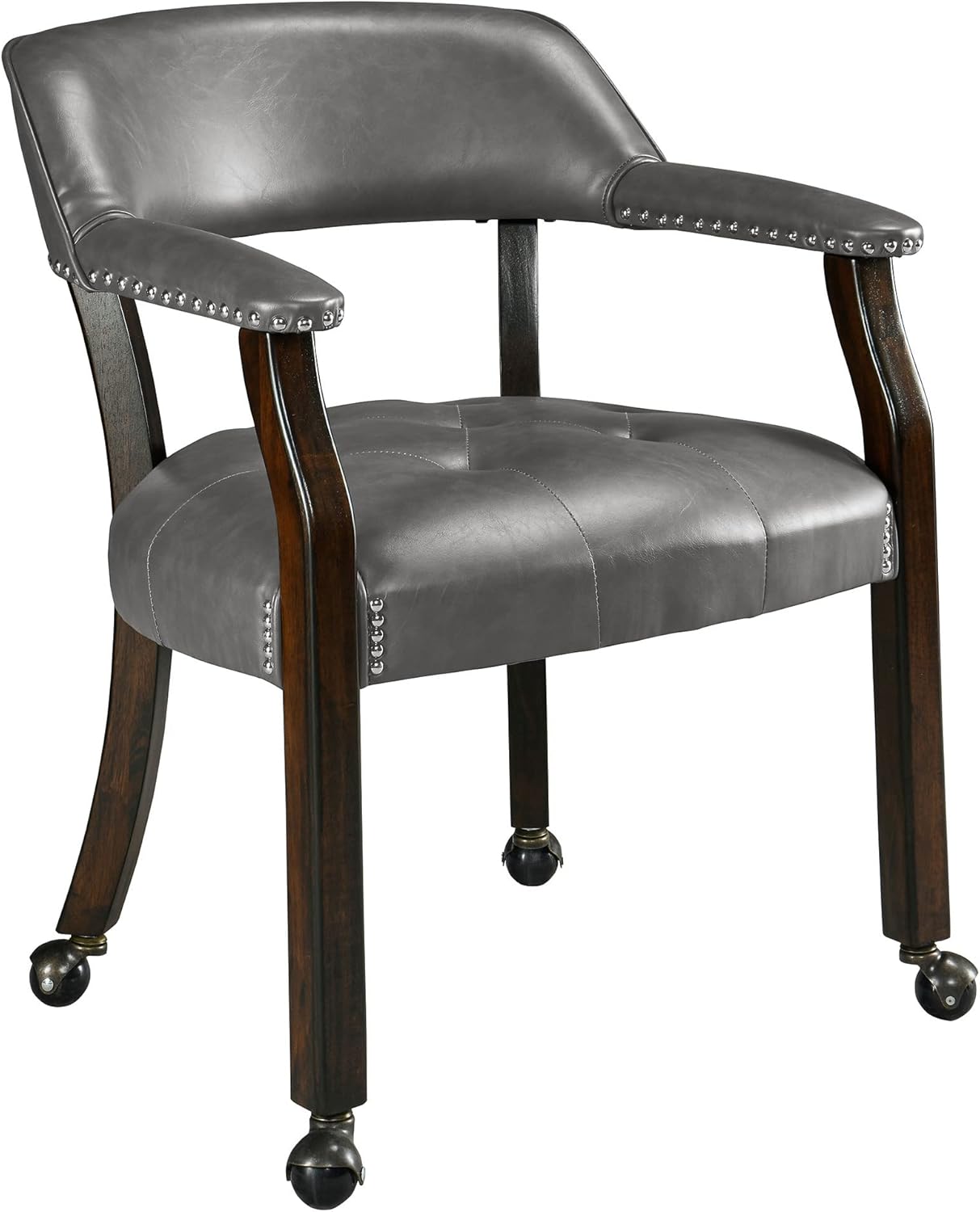 Amazon.com - LEEMTORIG Dining Chairs with Casters and Arms, Rolling ...