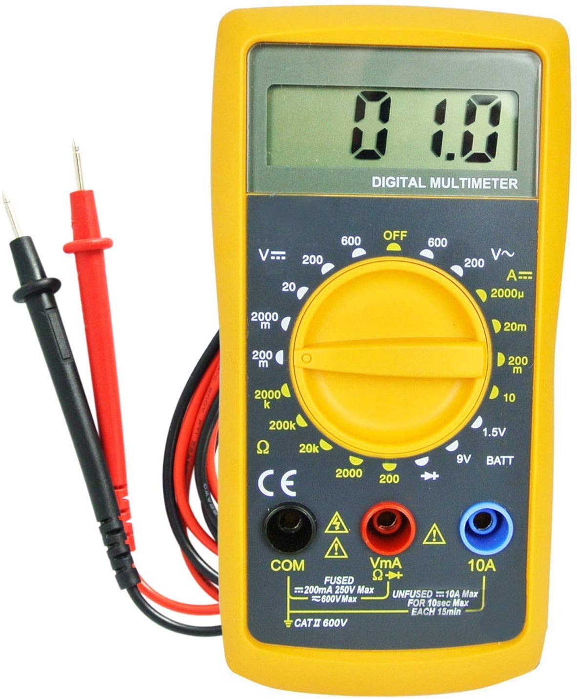 Multimeter ACV DCV DC Current Diode Battery Test Meter: Amazon.com ...