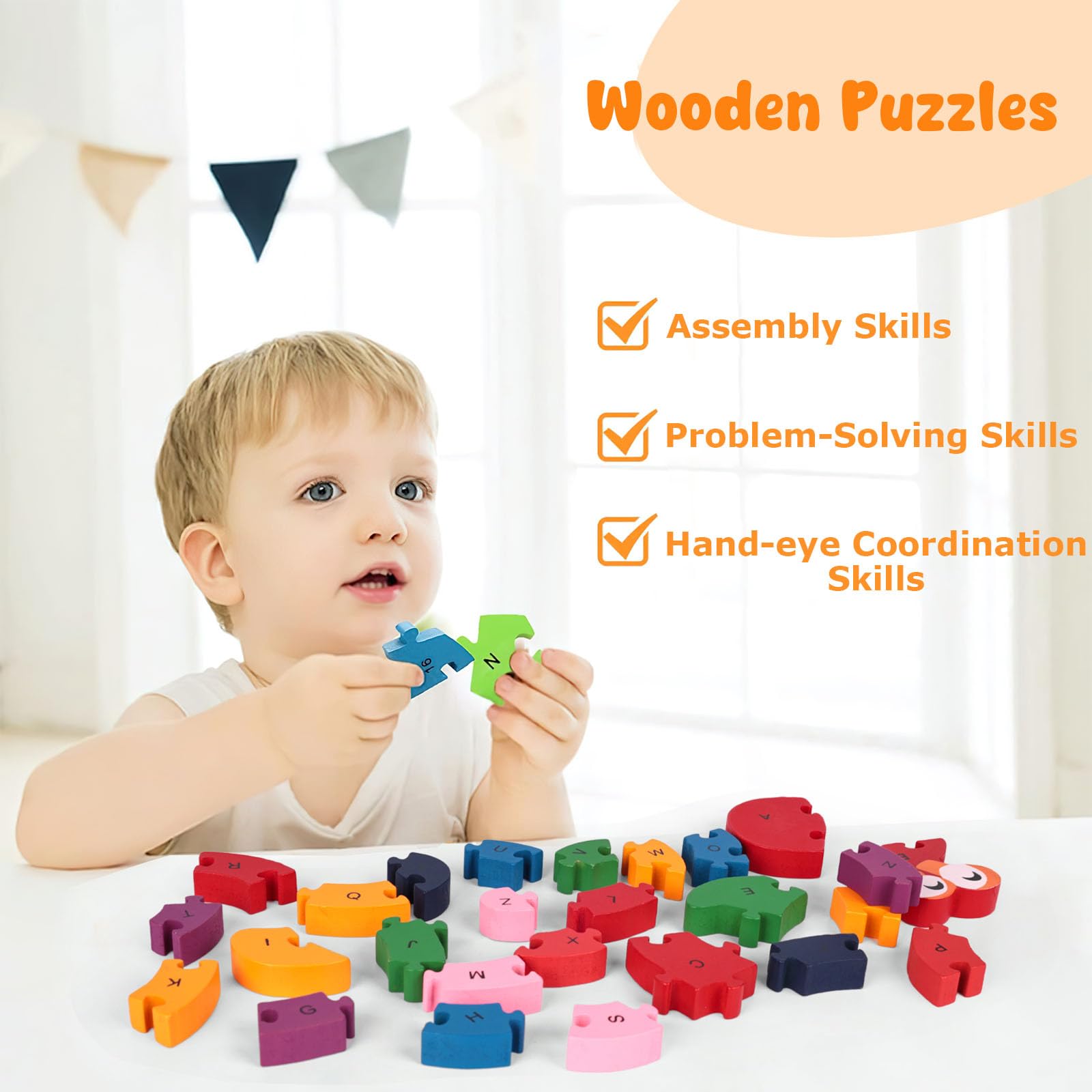 Snapklik.com : Wooden Alphabet Snail Jigsaw Puzzles, Montessori Letters ...