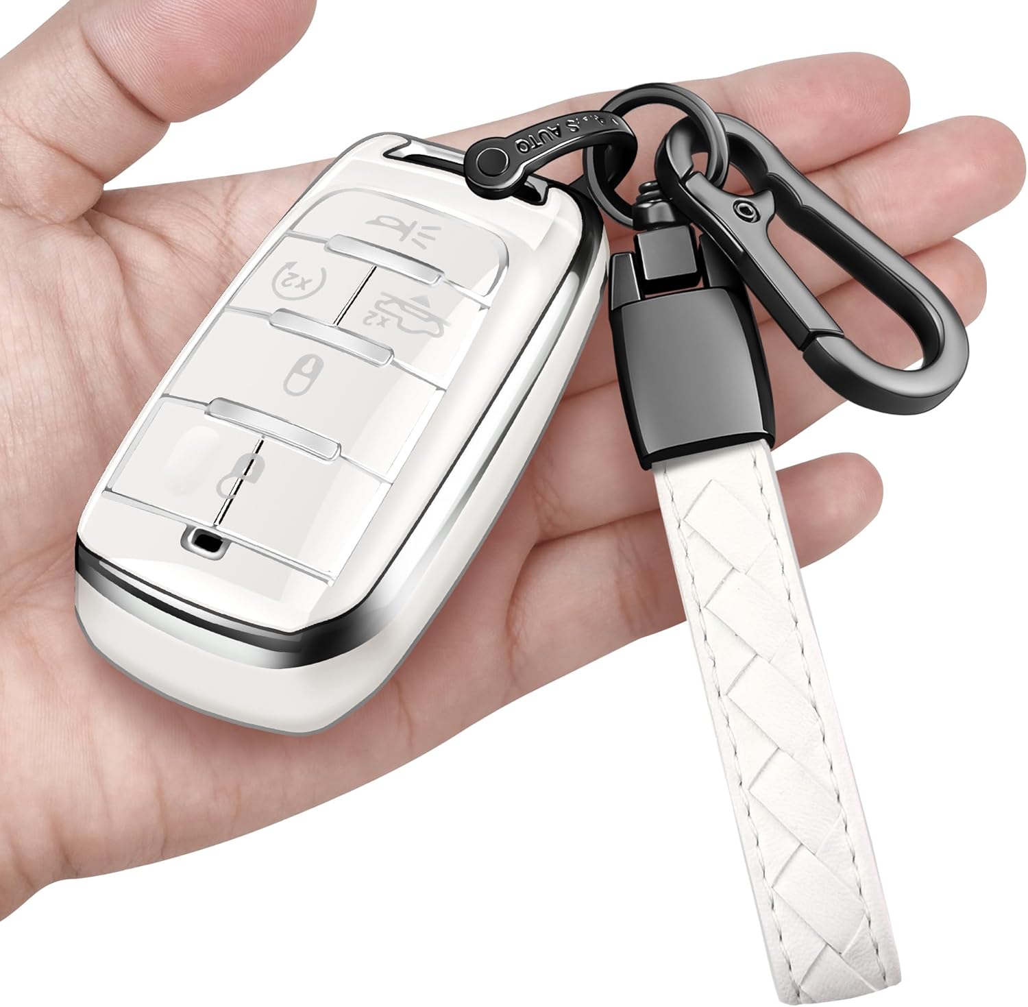 Amazon.com: Sindeda for Dodge Key Fob Cover with Keychain Soft Full ...