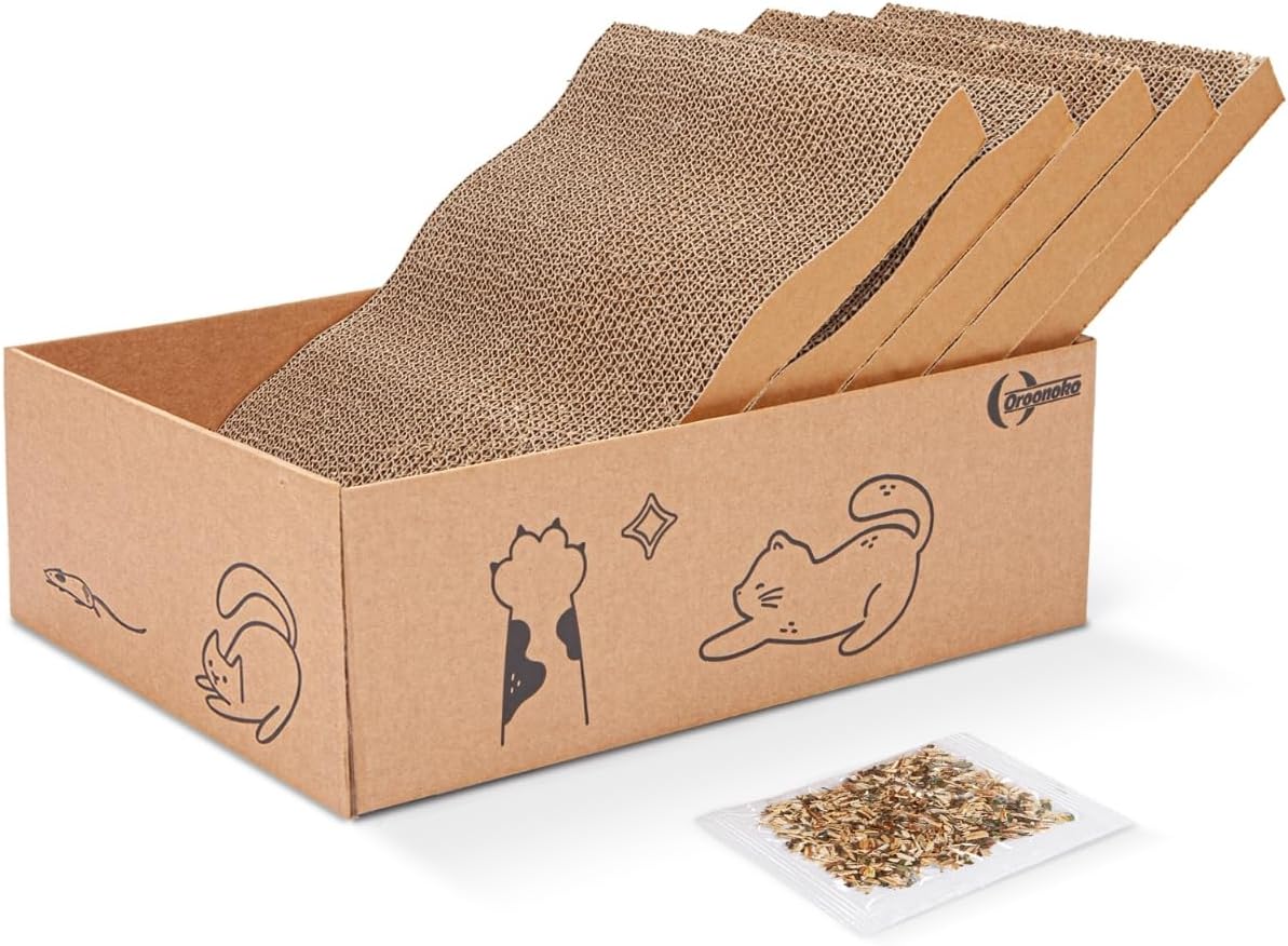 Amazon.com : 5 in 1 Cat Scratcher Cardboard,XL-Large Cat Scratch Pad ...