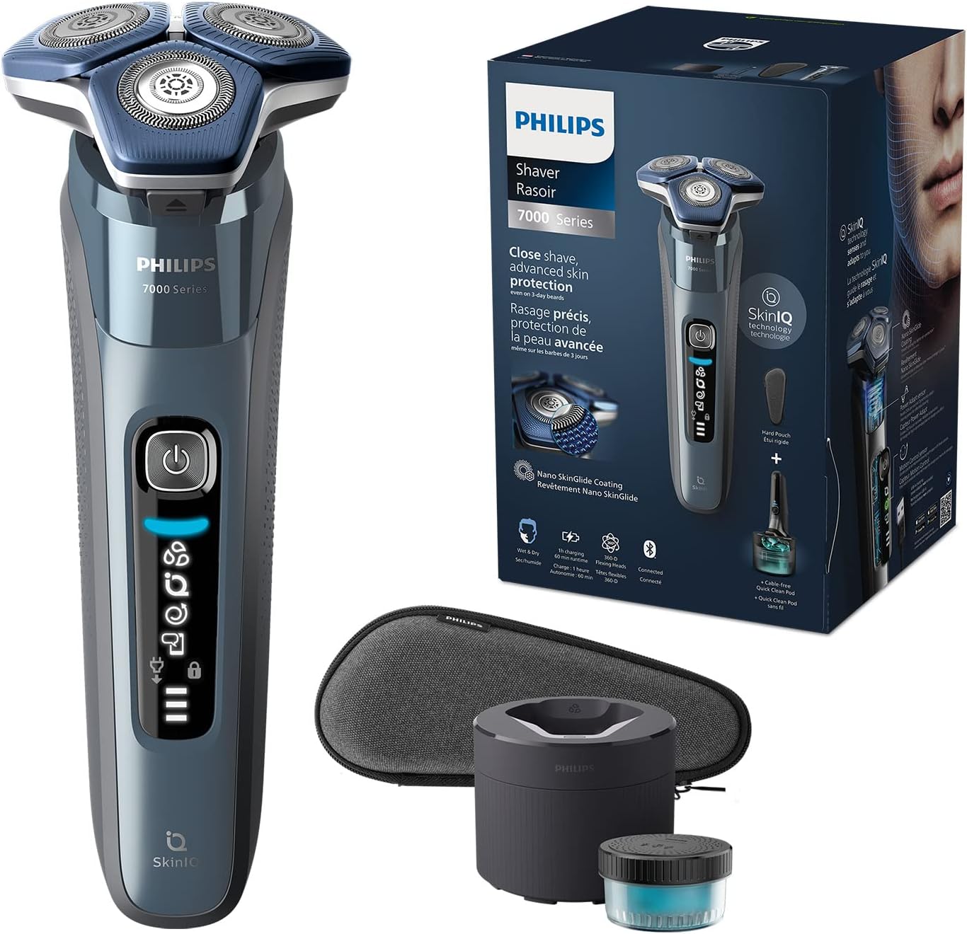 Philips Electric Shaver Series 7000, Wet & Dry with SkinIQ technology ...