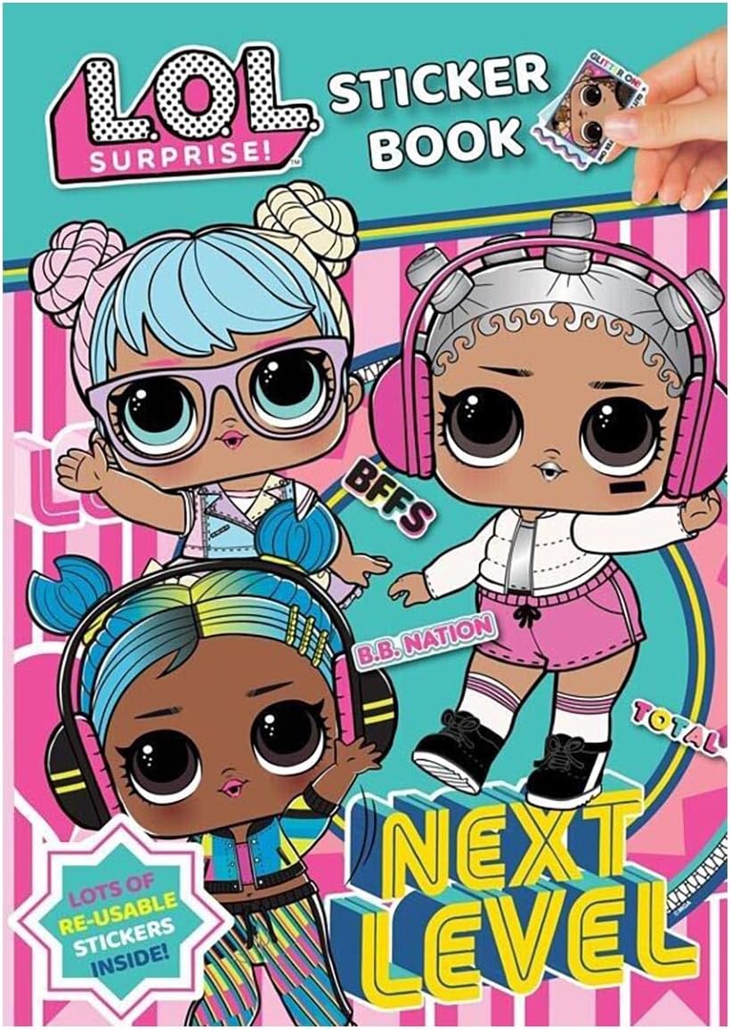 LOL Surprise Sticker Book - 12 Coloring Pages & Reusable Stickers - Fun ...