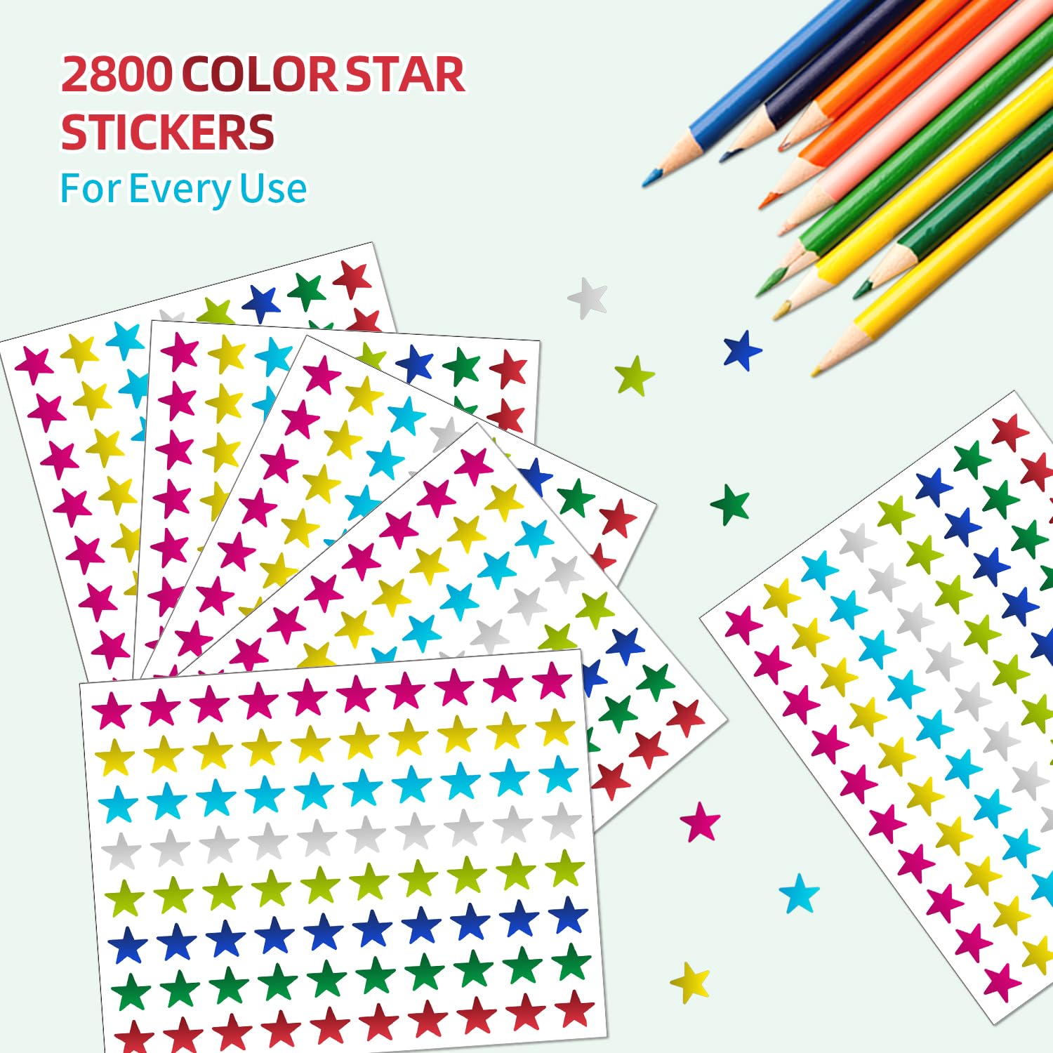 Snapklik.com : REGELETO 2800 Pack 0.6" Foil Star Stickers For Kids ...
