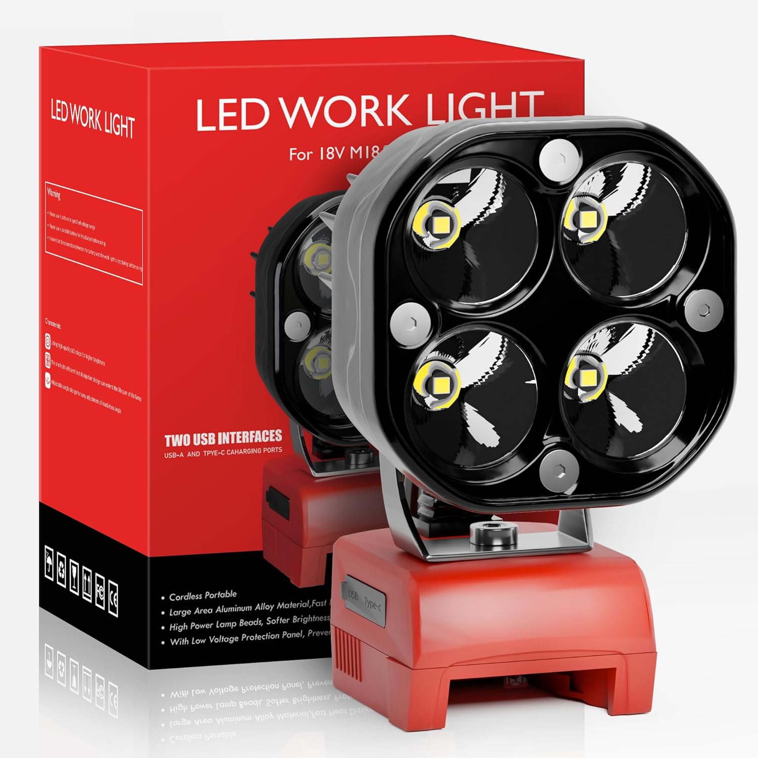 Milwaukee M18 18V Battery Portable LED Work Light 1800LM Flashlight ...