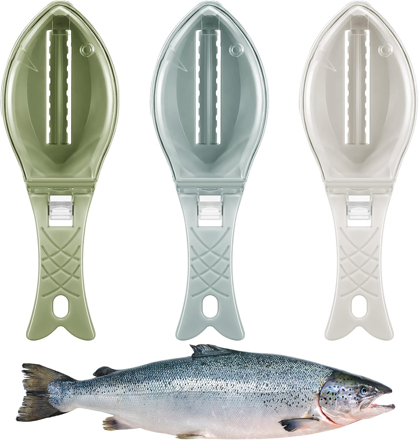 Amazon.com: 3 Pieces Fish Scale Remover Cleaner Fish Skin Brush Plastic ...