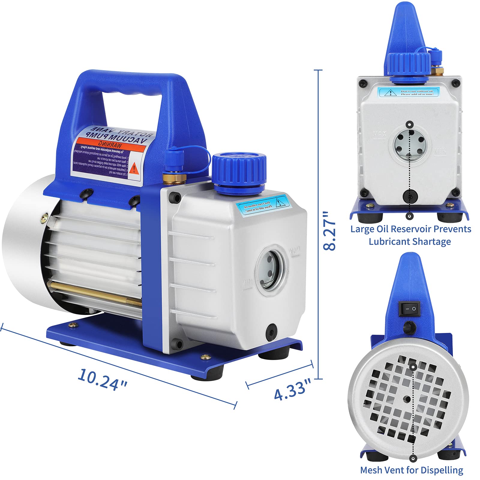 Snapklik.com : 3CFM 1/4HP Vacuum Pump For R134a Air Refrigerant ...