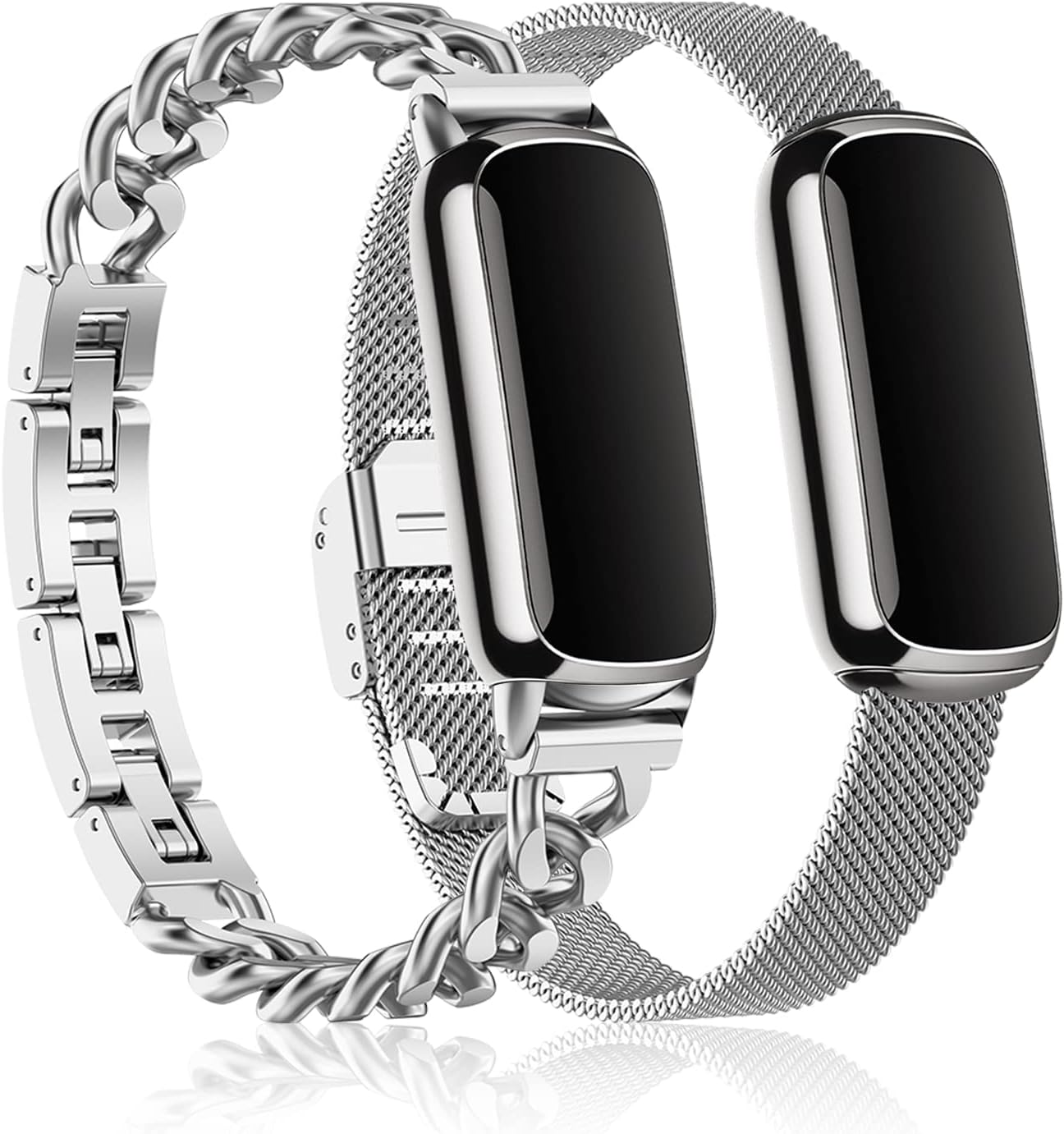 Amazon.com: Farluya 2 Pack Compatible with Fitbit Luxe Bands,Slim Metal ...
