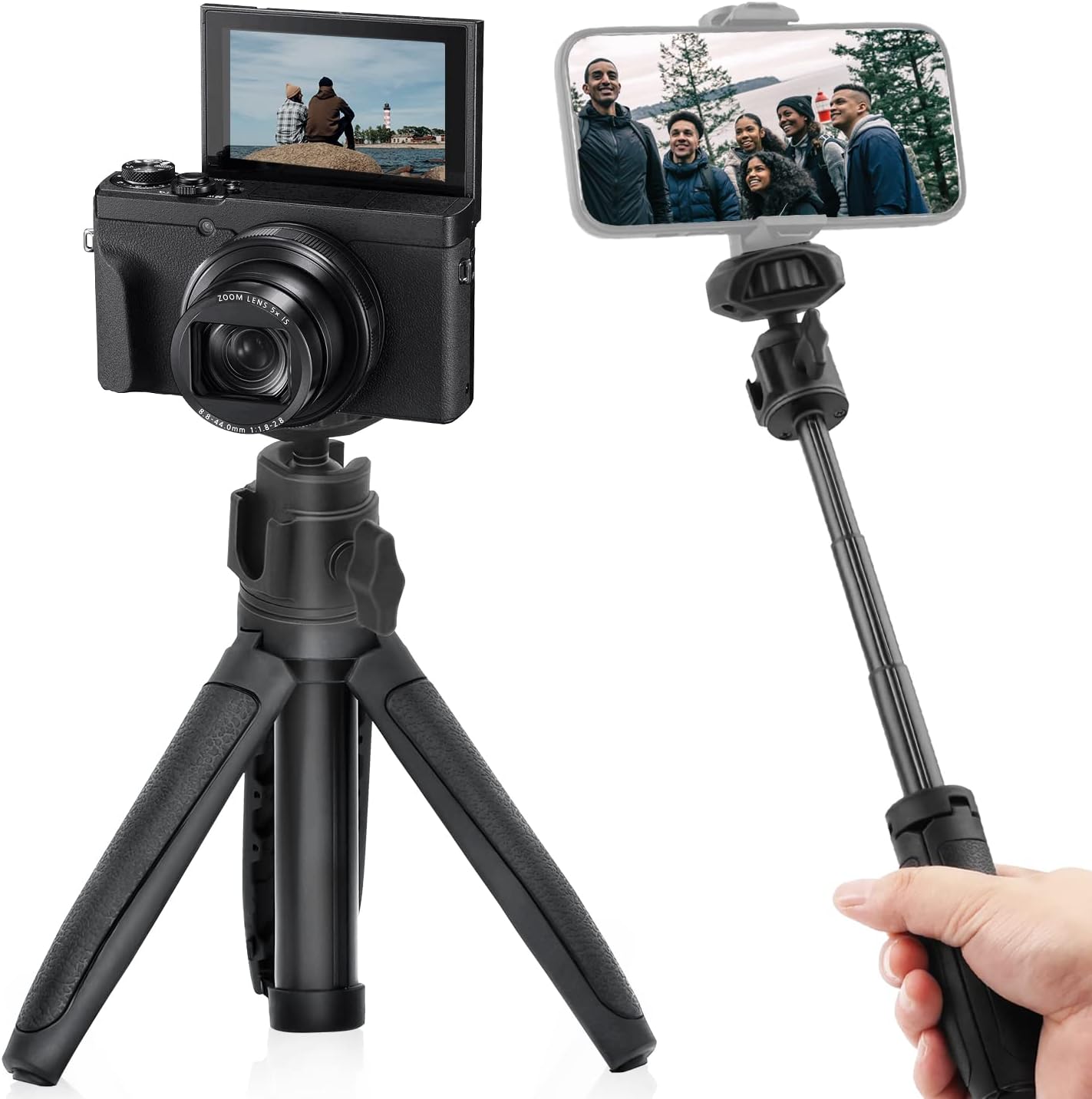Amazon.com : HTURS Mini Tripod for Camera, Tripod Stand with Cold Shoe ...