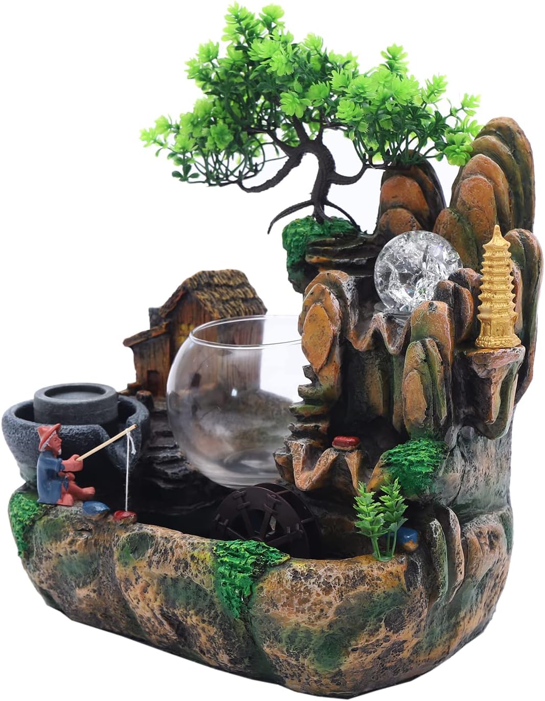 Amazon.com: Tabletop Waterfall Fountain Fish Tank Waterfall Fountain ...