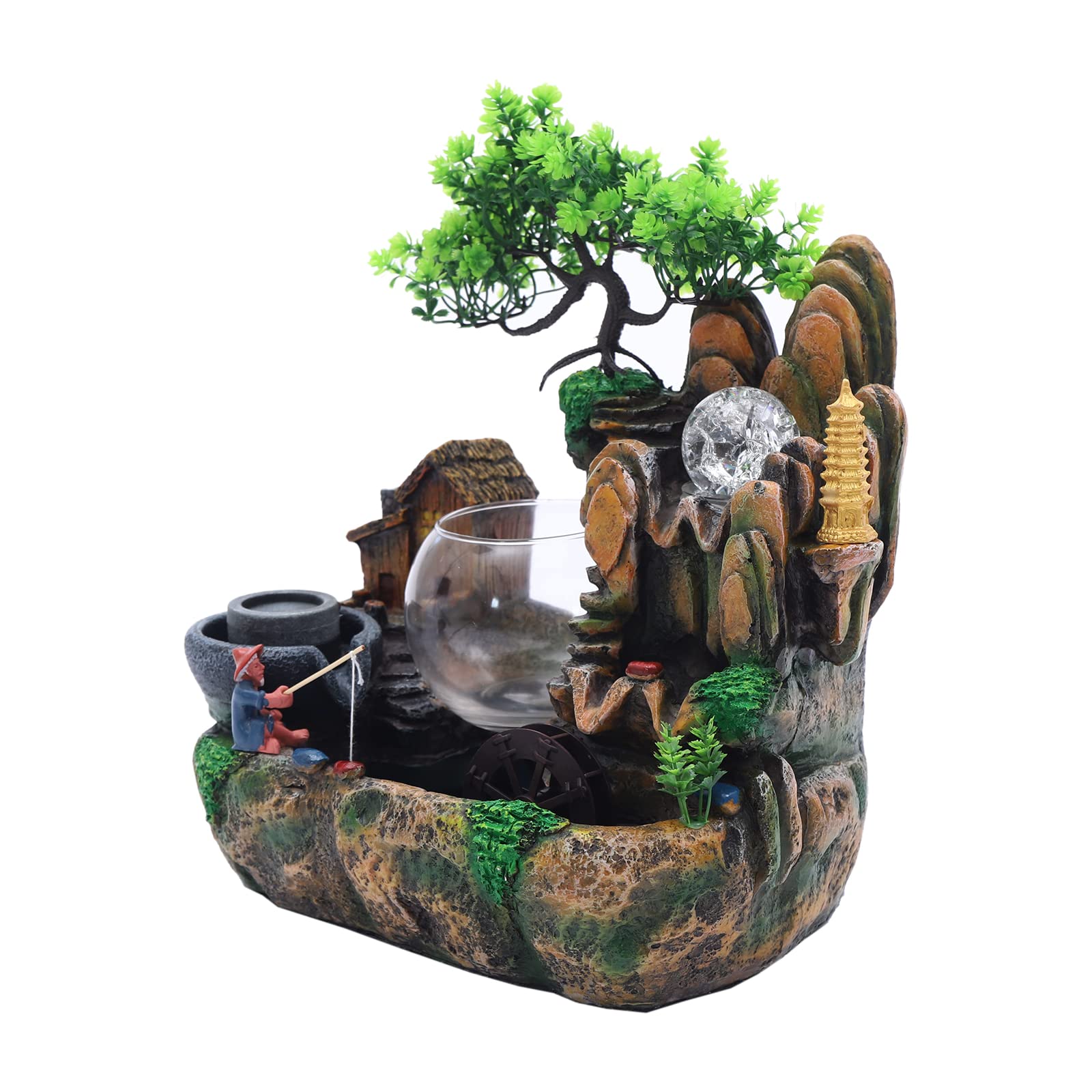 Amazon.com: Tabletop Waterfall Fountain Fish Tank Waterfall Fountain ...