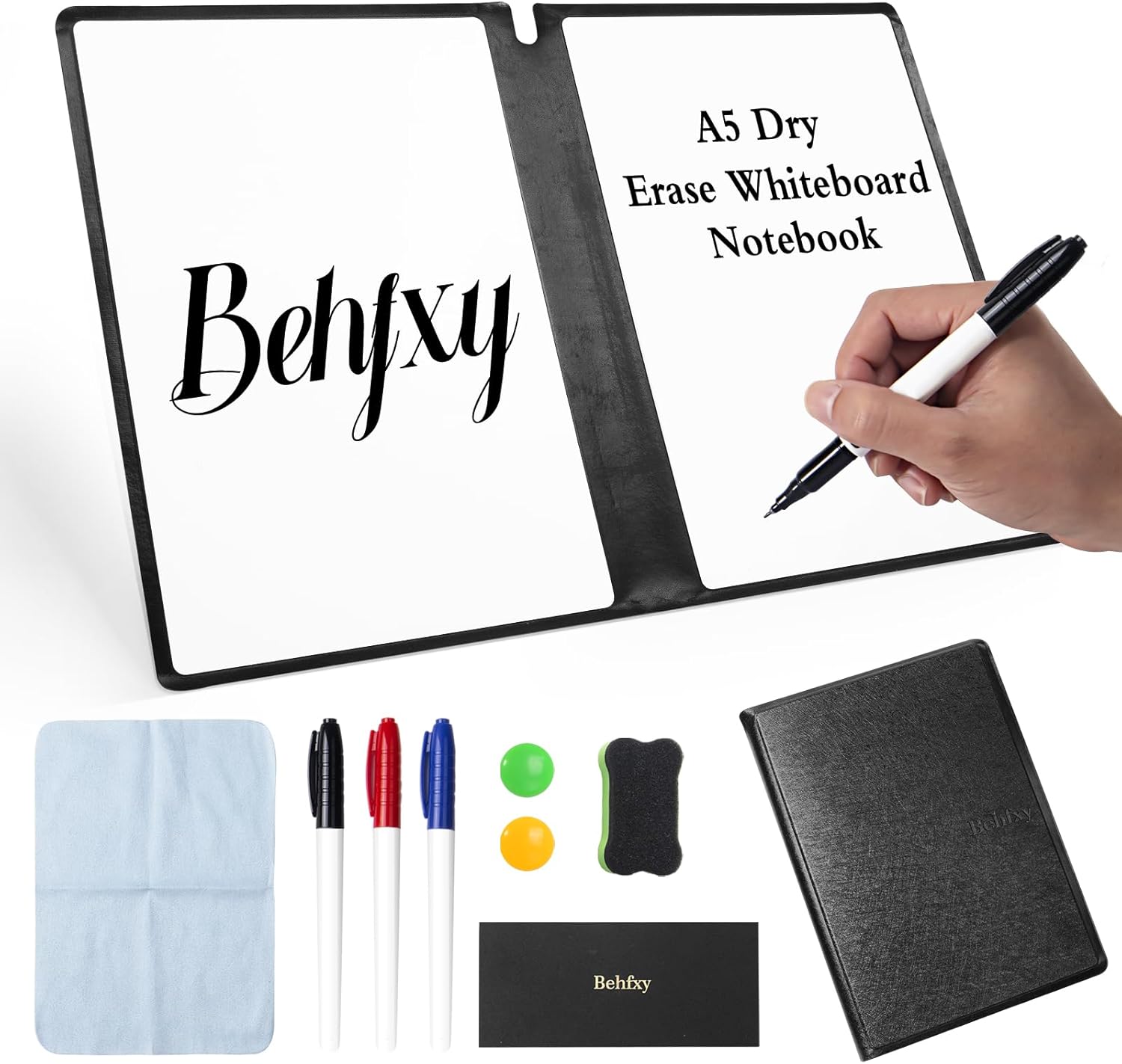 Amazon.com : Behfxy A5 Whiteboard Notebook Reusable Dry Erase White ...