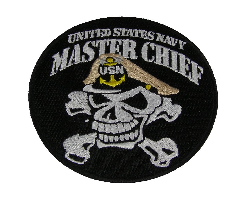 Amazon.com: UNITED STATES NAVY MASTER CHIEF SKULL and CROSSBONES ROUND ...