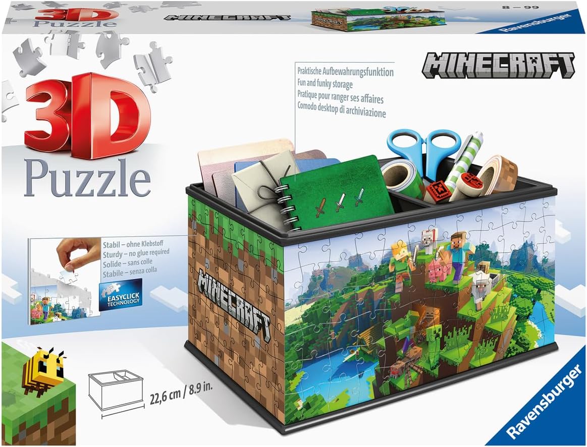 Amazon.com: Ravensburger Storage Box Minecraft Jigsaw Puzzle for Kids ...