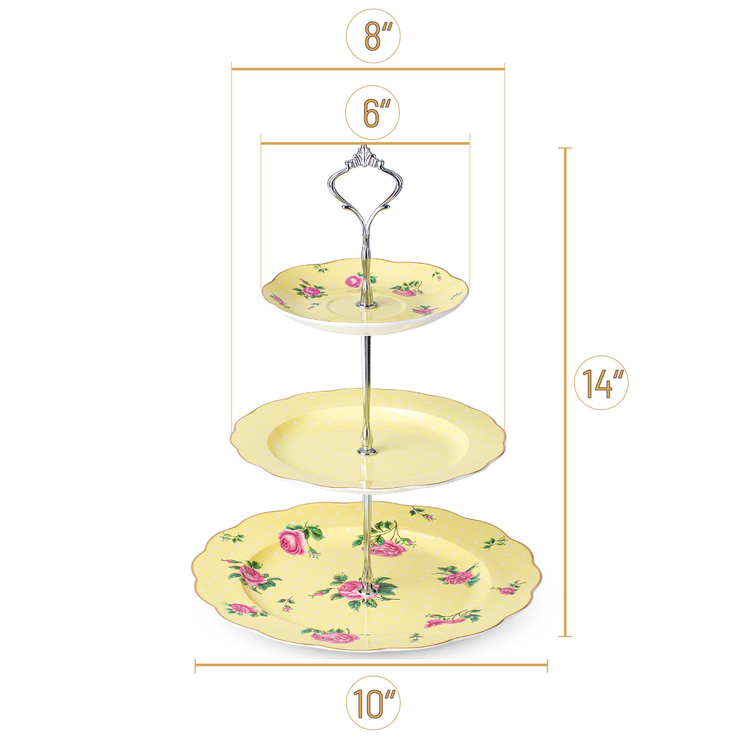 Snapklik.com : BTaT- 3 Tier Dessert Stand, Yellow, Afternoon Tea Stand ...