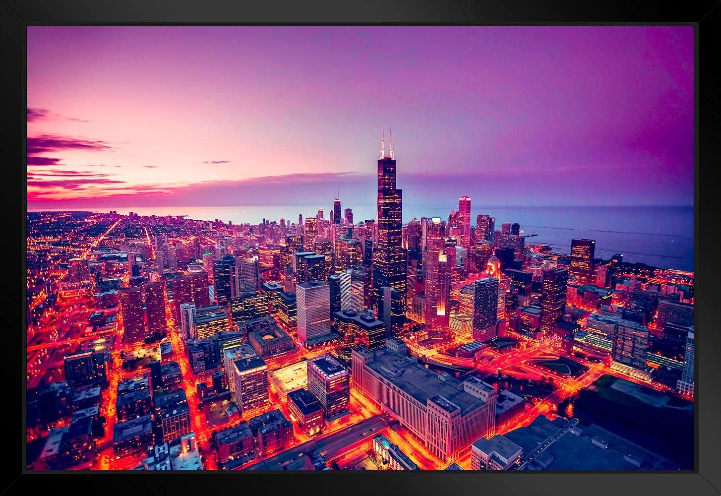 Chicago Skyline Sunset