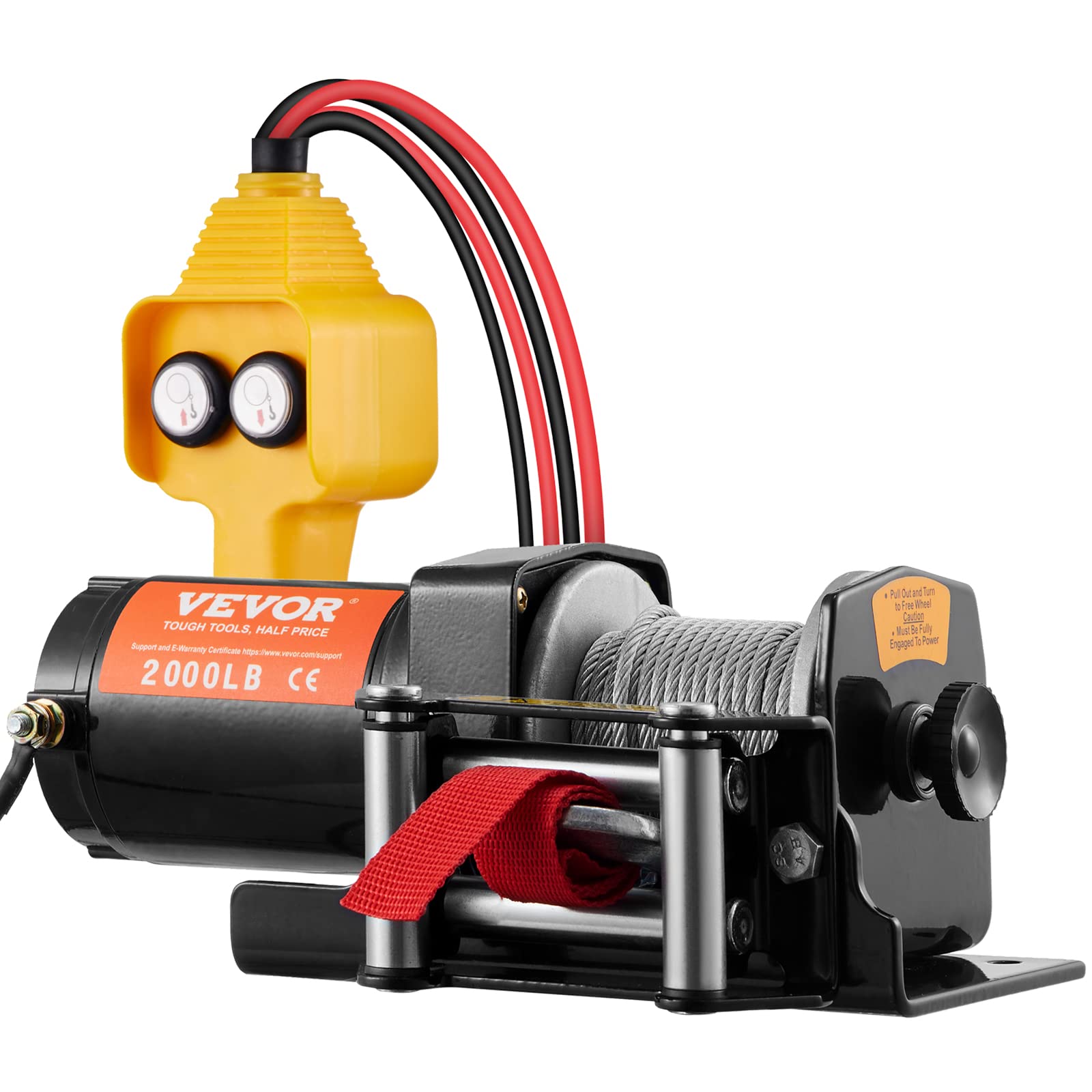 VEVOR 2000 lbs Capacity, Steel Rope Electric, 2000LBS, 5/32in x 39ft ...