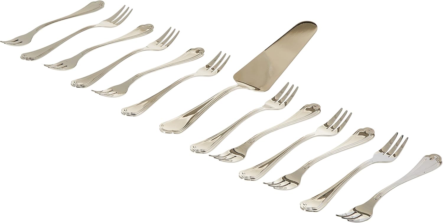Amazon.com | Mepra Leonardo 13 Pcs Cake Server/Fork Set – Metallic ...