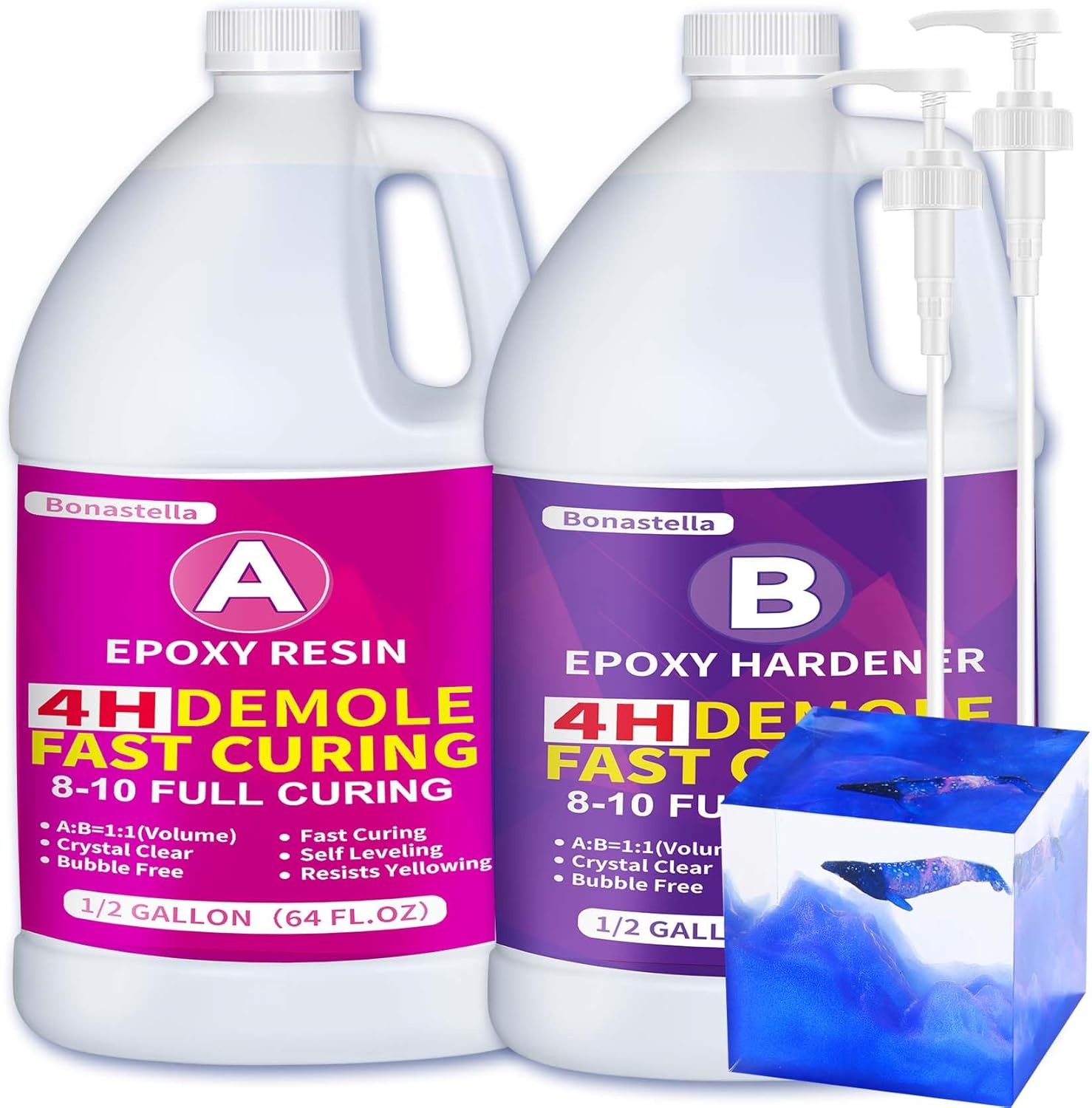 Amazon.com: Epoxy Resin - 1 Gallon Fast Cure Epoxy Resin 4 Hours Quick ...