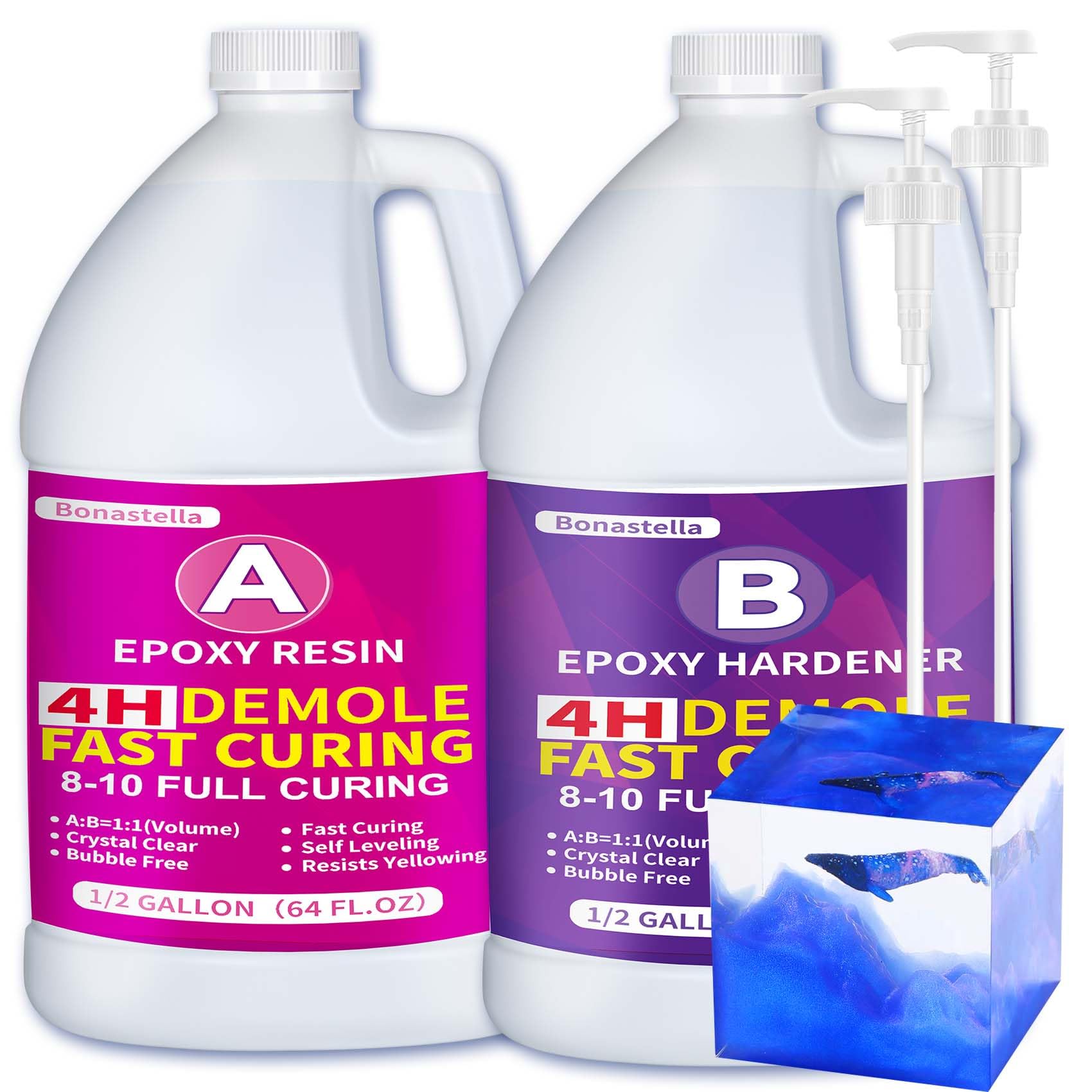 Amazon.com: Epoxy Resin - 1 Gallon Fast Cure Epoxy Resin 4 Hours Quick ...