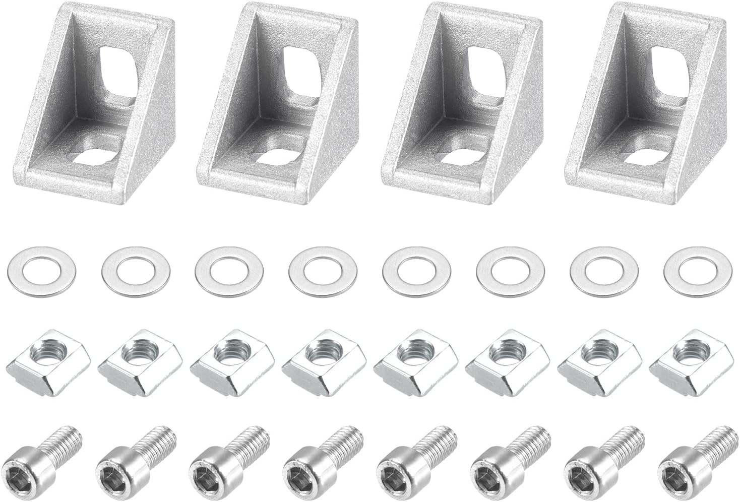 Amazon.com: uxcell 4Set Inside Corner Bracket Gusset Kits, 20x20x17mm ...