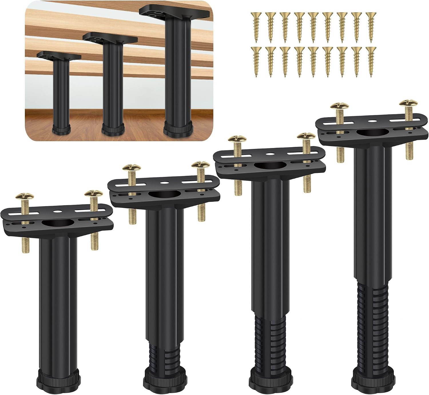 Amazon.com: AmaCielo 4pcs Adjustable Height Bed Support Legs 7.5-13 ...