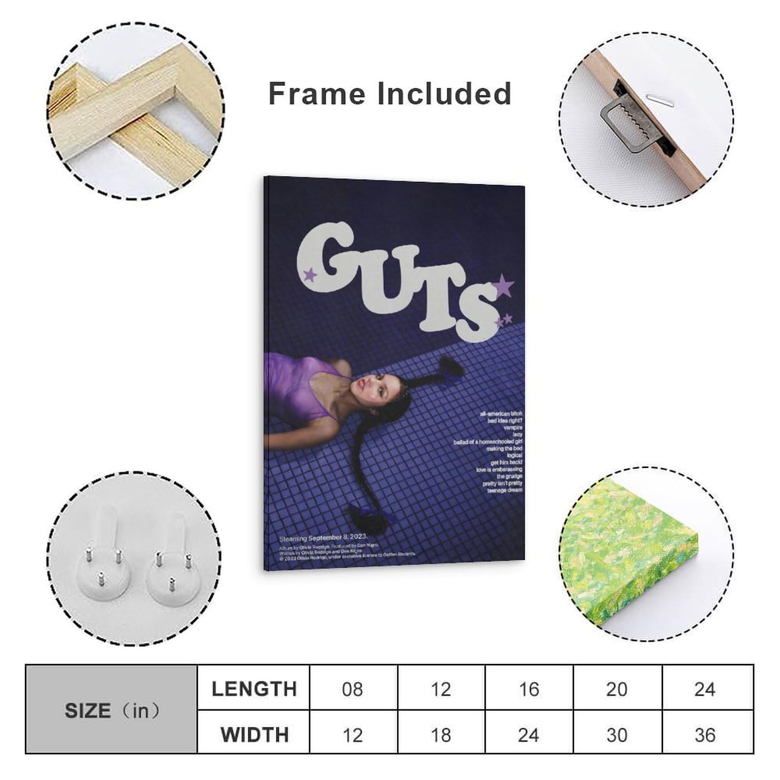 Snapklik.com : Olivia Poster Rodrigo Guts Album Cover Canvas Art Poster ...