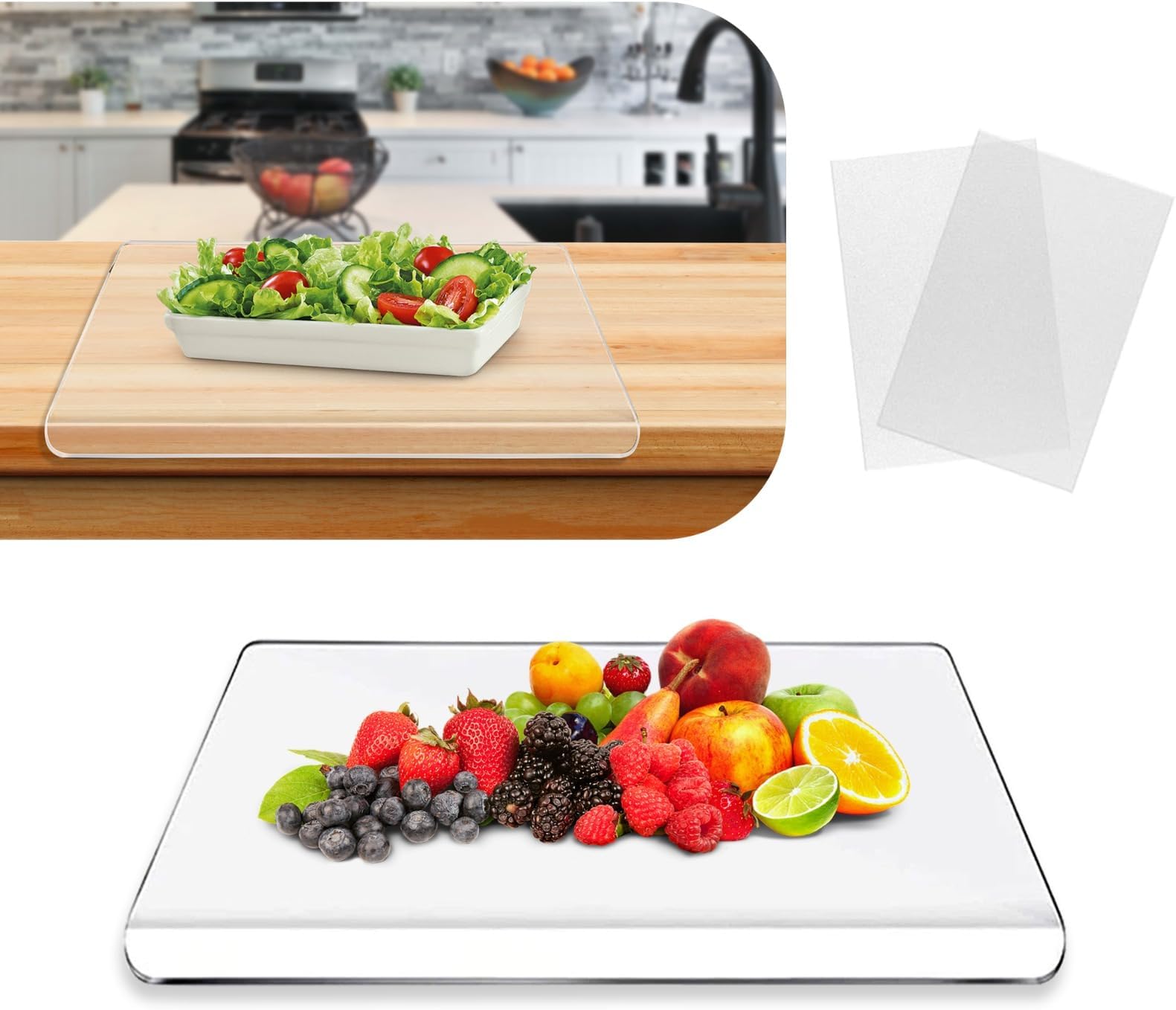 Amazon.com: MixTeach Acrylic Cutting Board 16"x12" Transparent Anti ...