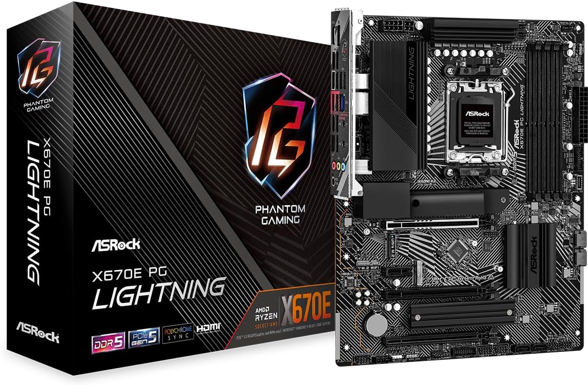 Amazon.com: ASRock X670E PG Lightning Support AMD AM5 RYZEN 7000 Series ...