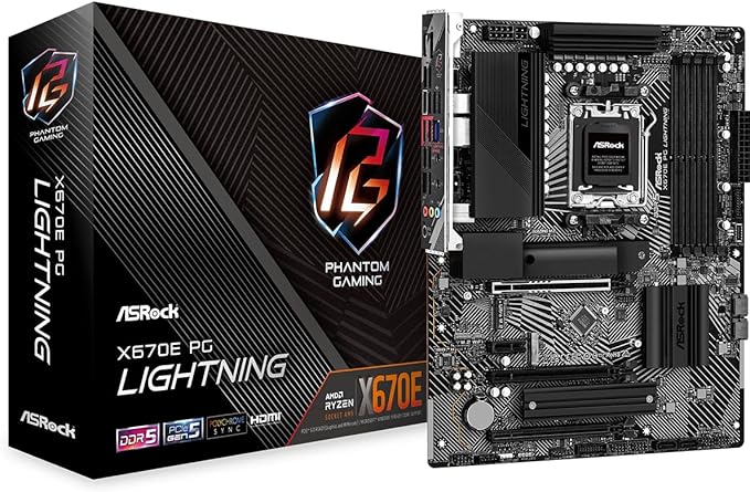 Amazon.com: ASRock X670E PG Lightning Support AMD AM5 RYZEN 7000 Series ...