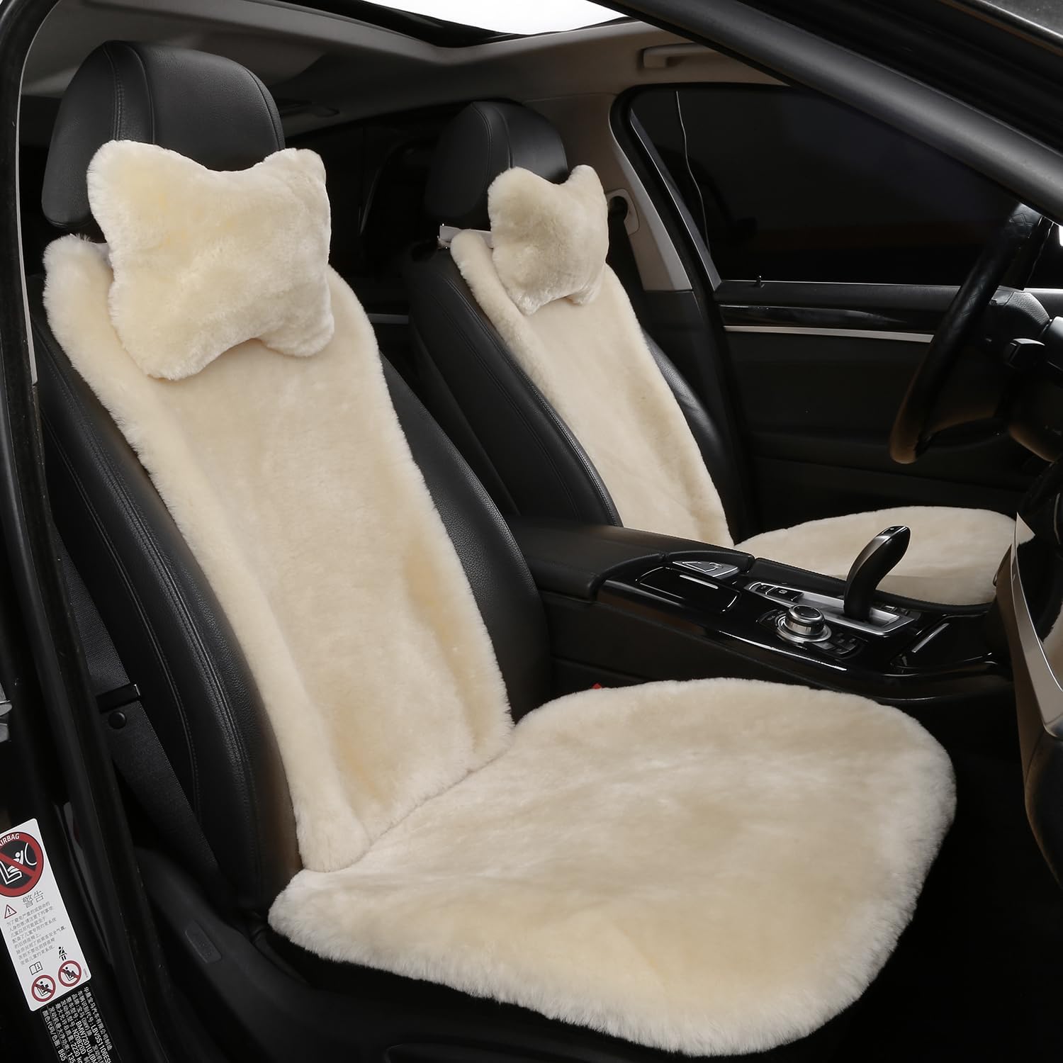 Amazon.com: MLOVESIE Genuine Sheepskin Car Seat Cushion Australian ...