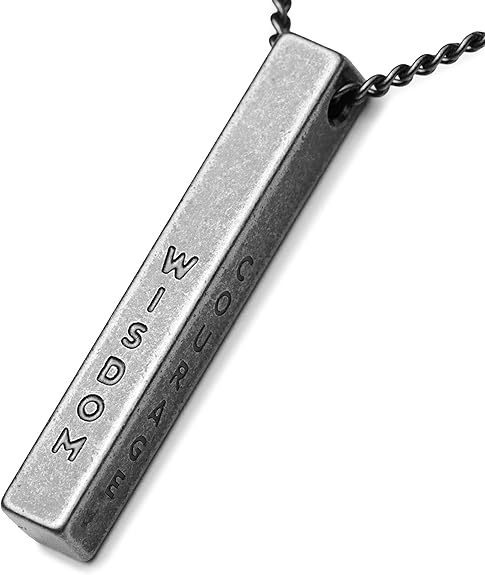 Stoic Muse Four Stoic Virtues Pendant Bar Necklace | Amazon.com