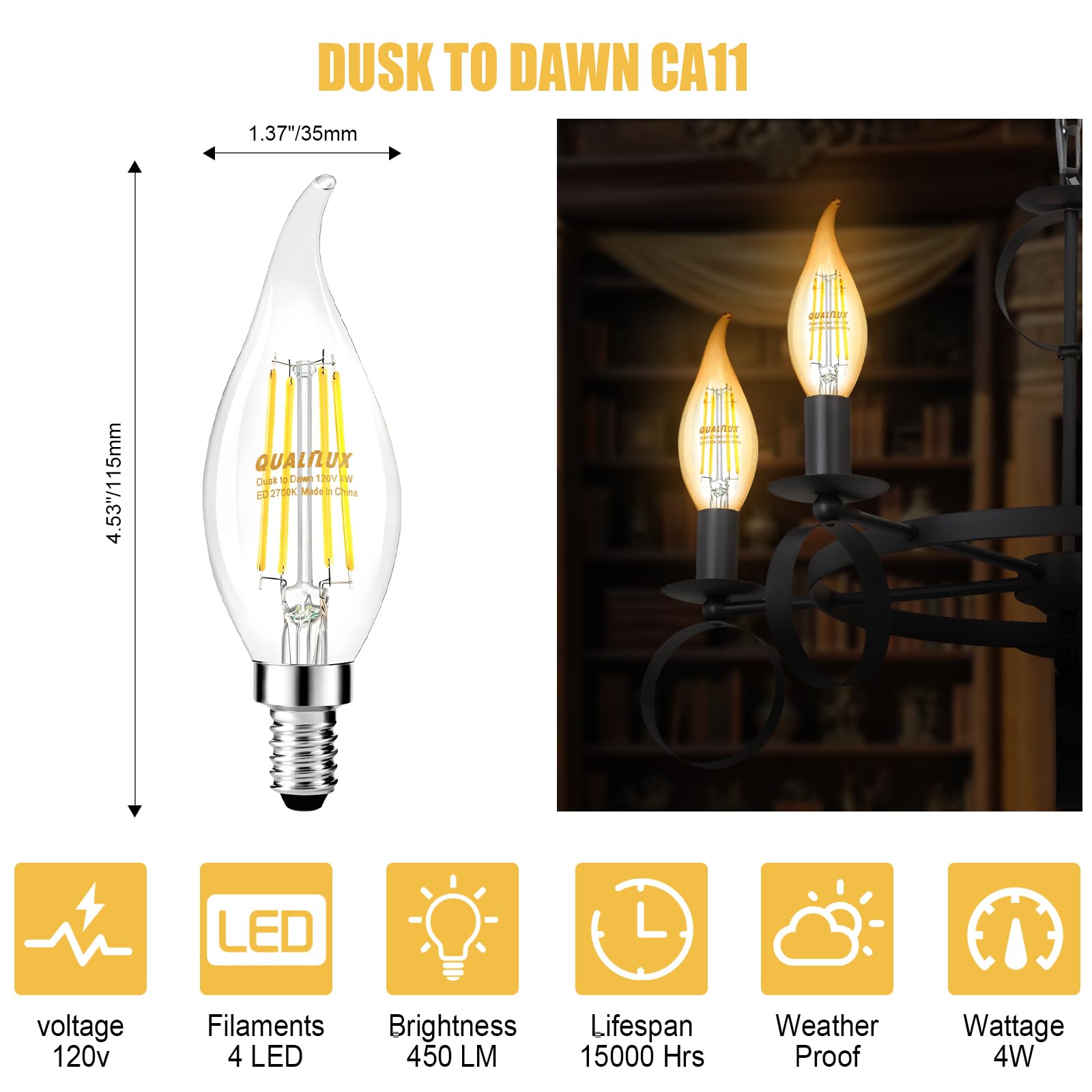 Candelabra Dusk To Dawn Installed Qualilux Dusk To Dawn Candelabra