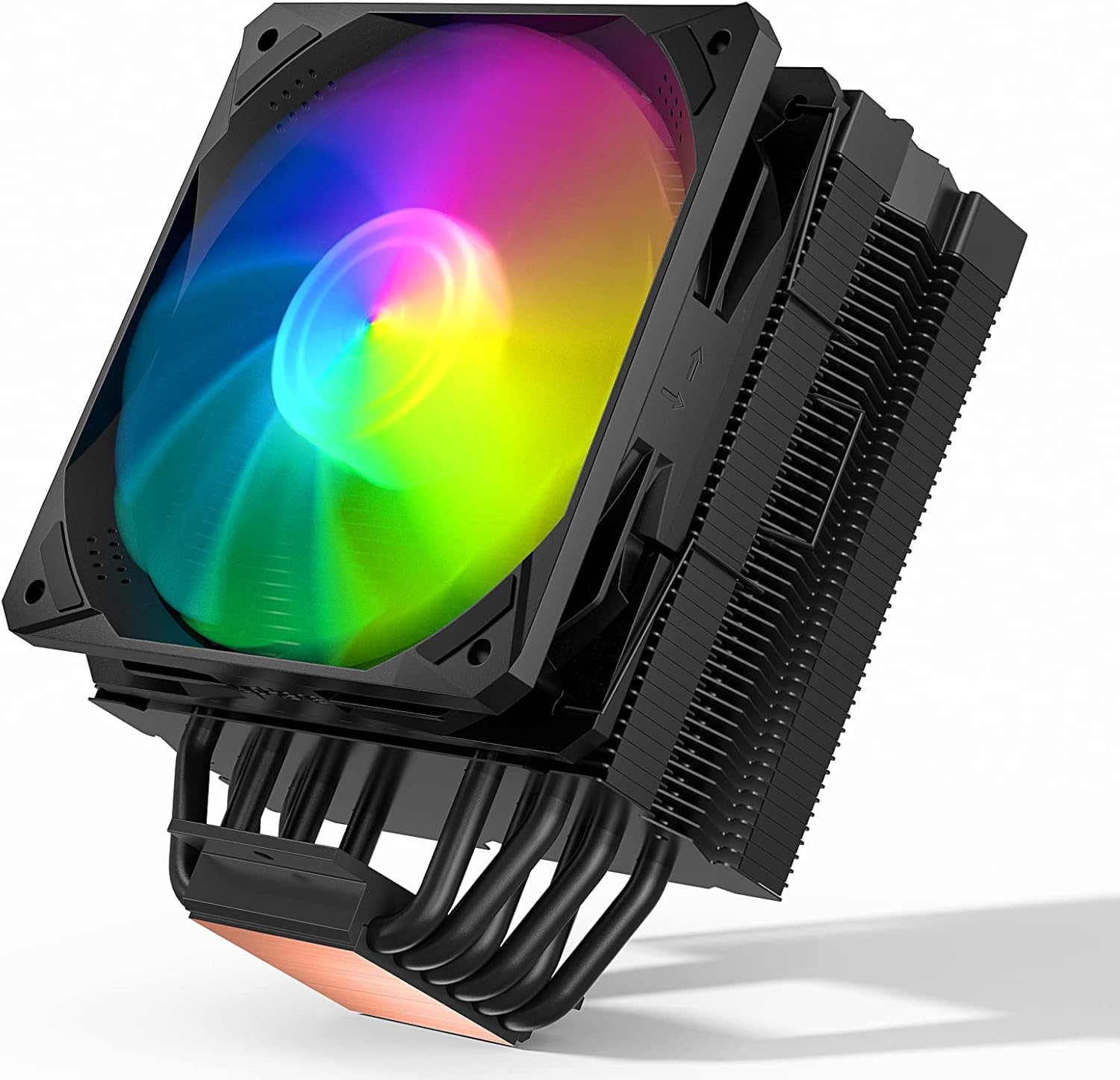 upHere Black CPU Cooler with 6 Heat Pipes 120mm PWM Addressable RGB LED ...