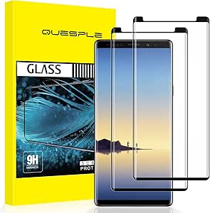 Amazon.com: QUESPLE 2 Pack Shatterproof Premium Tempered Glass Film for Samsung Galaxy Note 8 ...