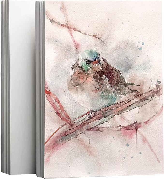 Amazon.com: 200 Sheets Watercolor Paper Cotton 140LB/300GSM Thick Off ...