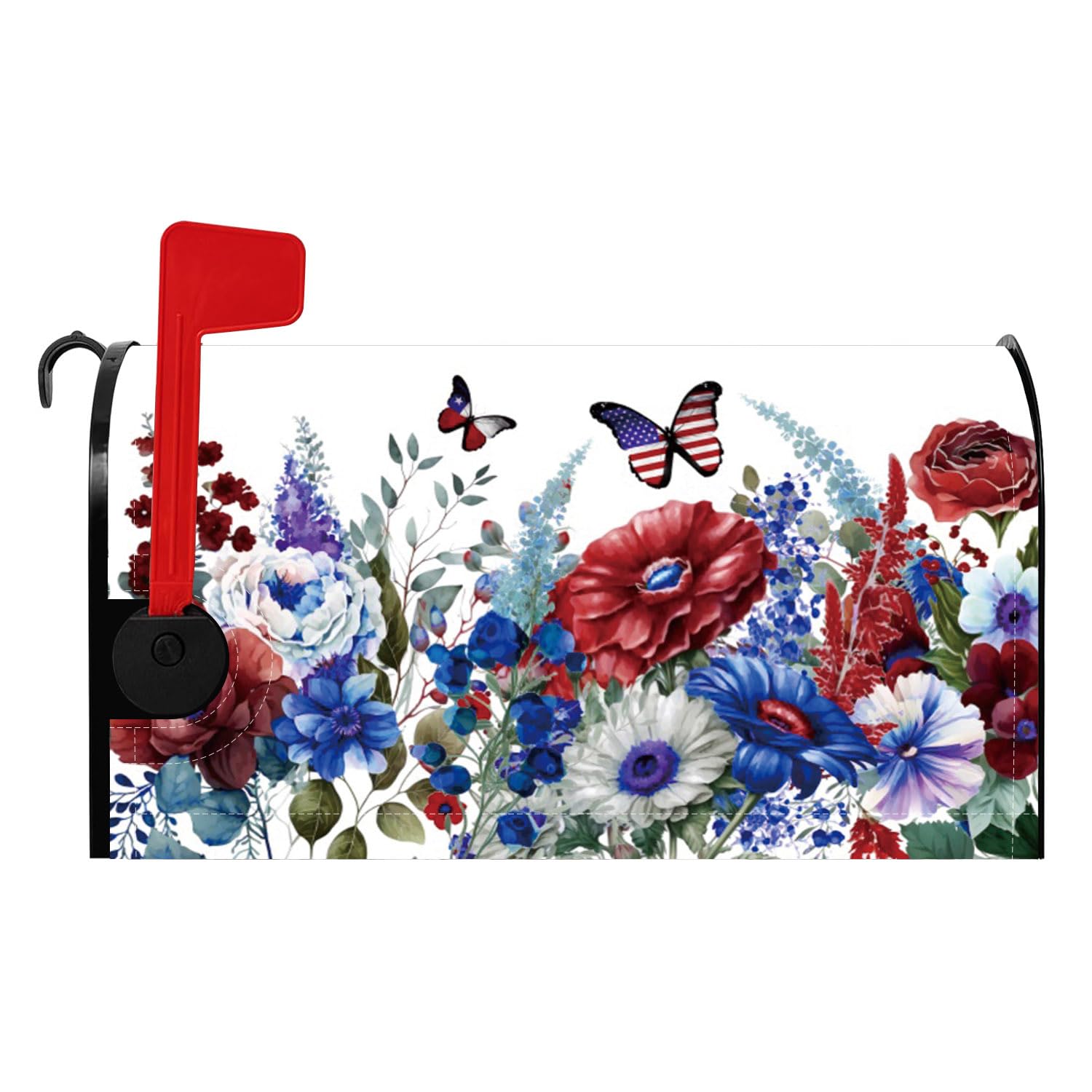 Amazon.com: Baocicco Blue Floral Mailbox Covers Stars and Stripes ...