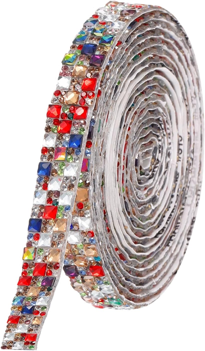 Amazon.com: Leyice Rhinestone Ribbons 4 Rolls of 4 Yards Self Adhesive ...