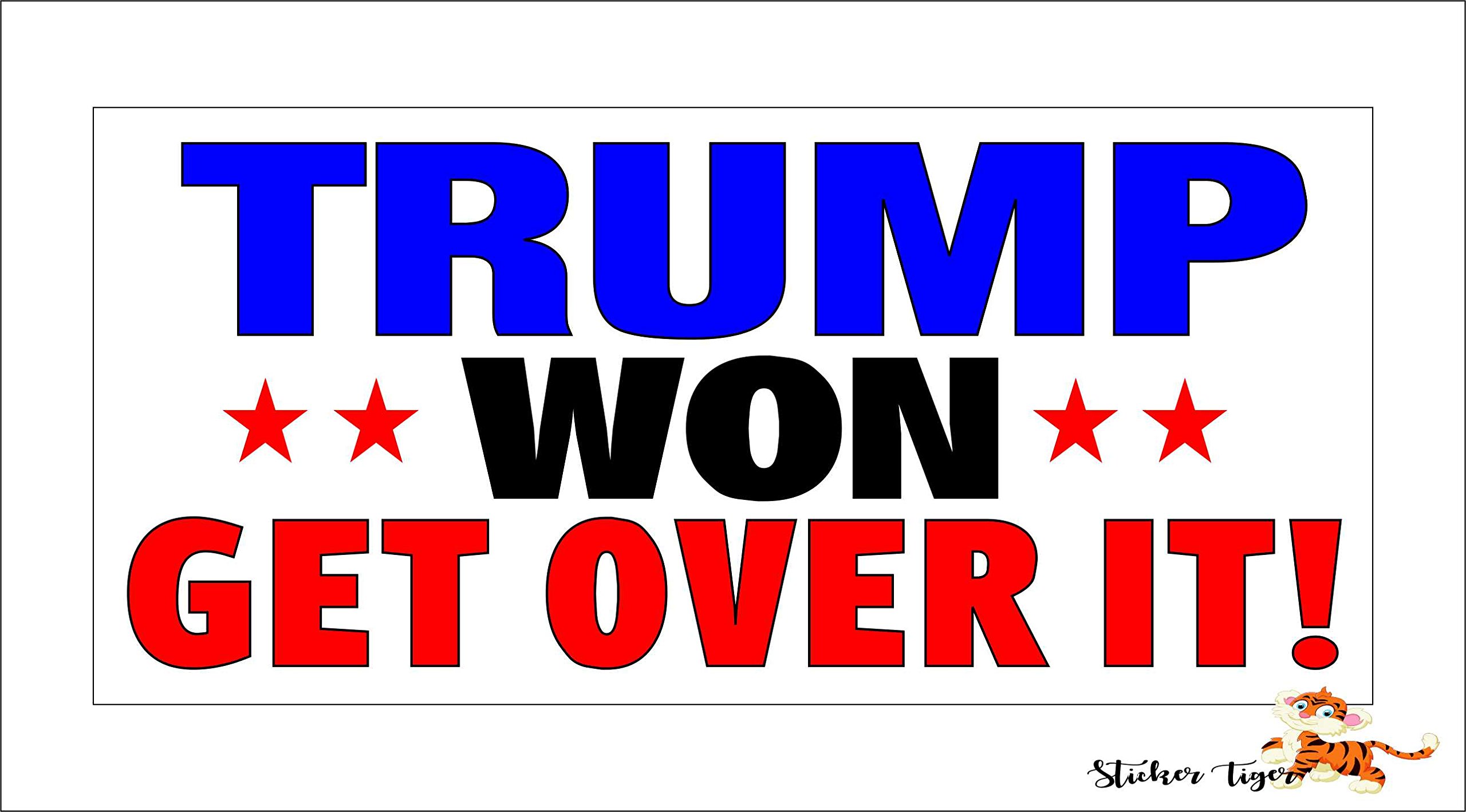 Amazon.com: Trump Won Get Over It! Bumper Sticker Decal MAGA Trump 2020 ...