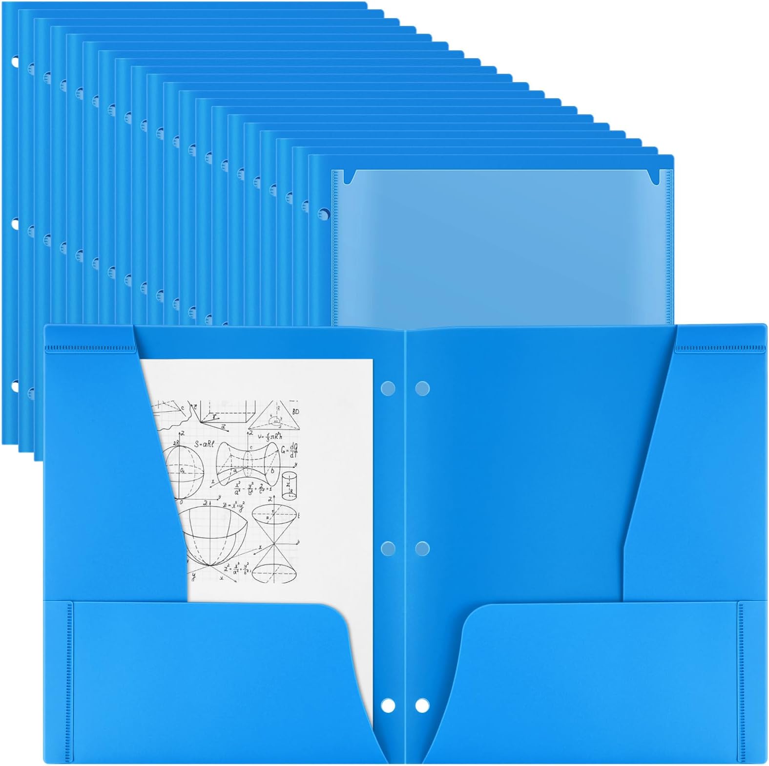 Amazon.com : Henoyso 36 Pcs Plastic Folders with Clear Front Pocket 3 ...