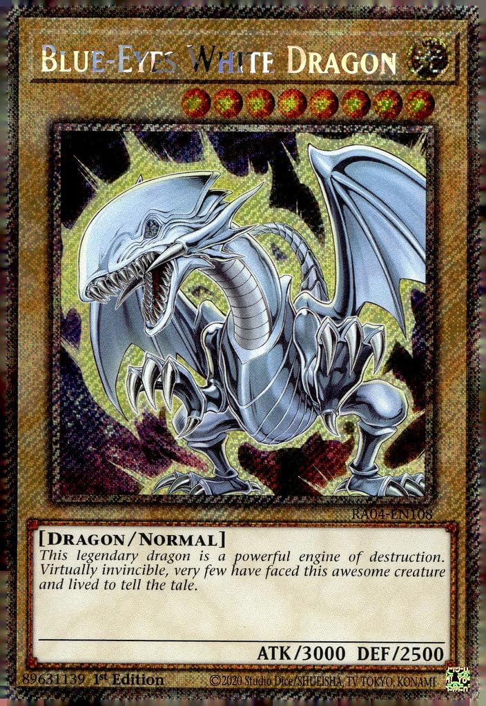 Amazon.com: Blue-Eyes White Dragon (7th Art) (Platinum Secret Rare ...