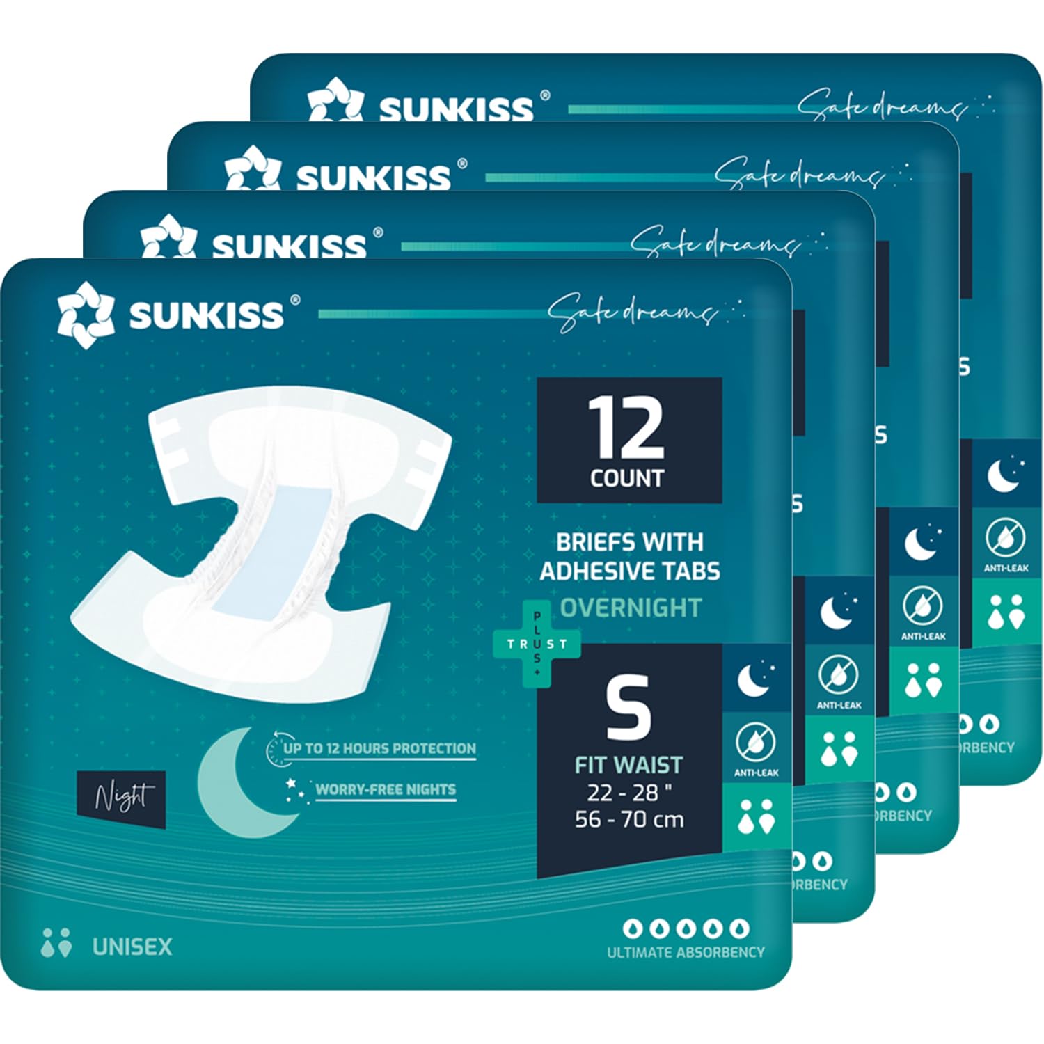 SUNKISS TrustPlus Overnight Adult Diapers with Ultimate Absorbency ...