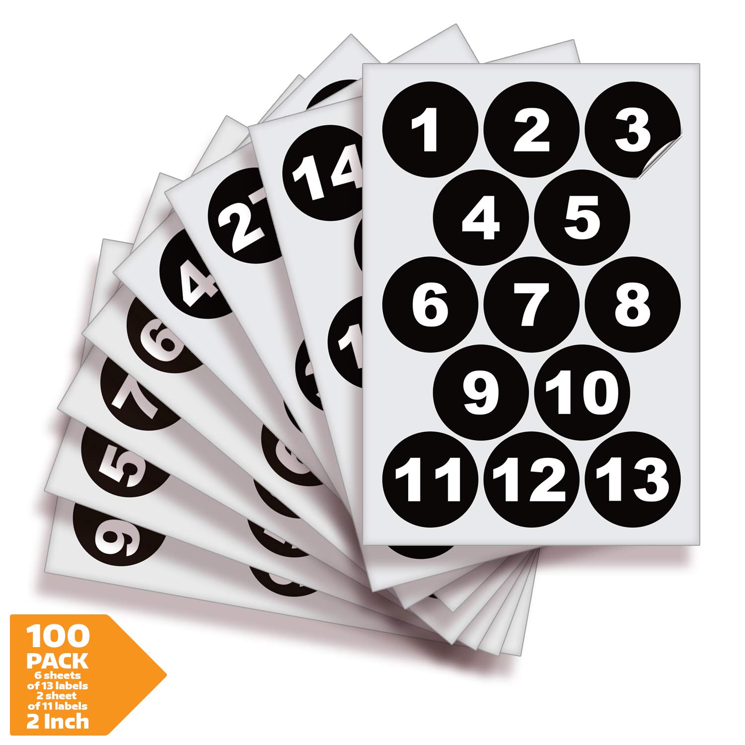 Buy iSYFIX Black Consecutive Number Stickers – 1 to 100, 2-inch, 1 set ...